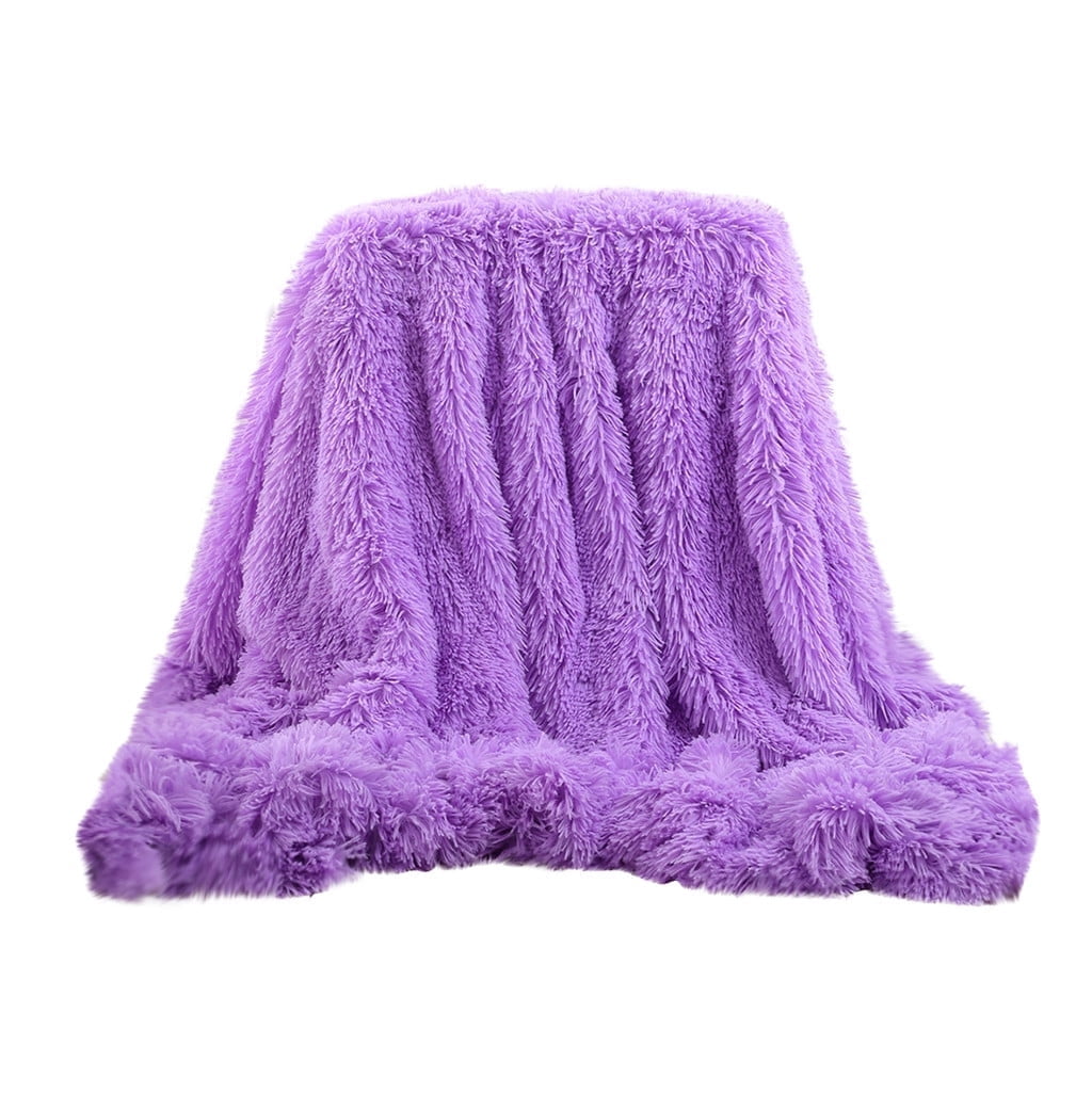 CozyQx Home Essentials Shaggy Long Faux Fur Throw Blanket Fuzzy ...