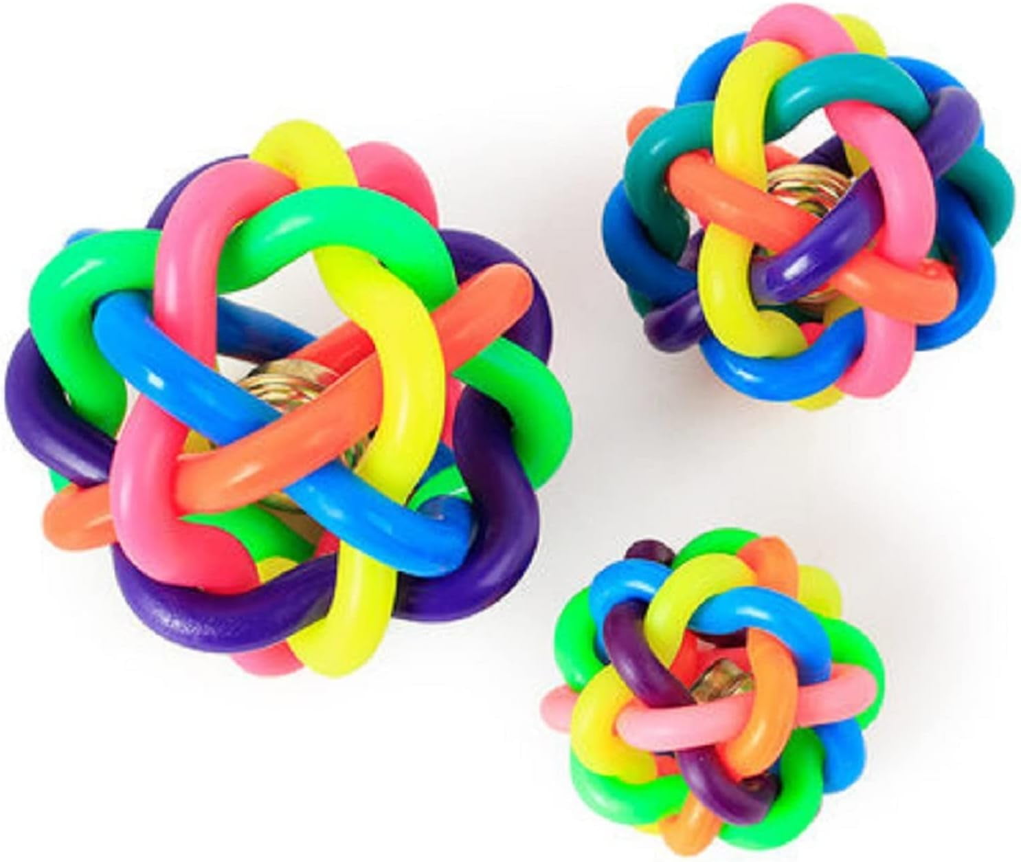 CozySound Pet Chew Toys Set, S/M/L 3 Pack Dog Colorful Bouncy Rubber ...