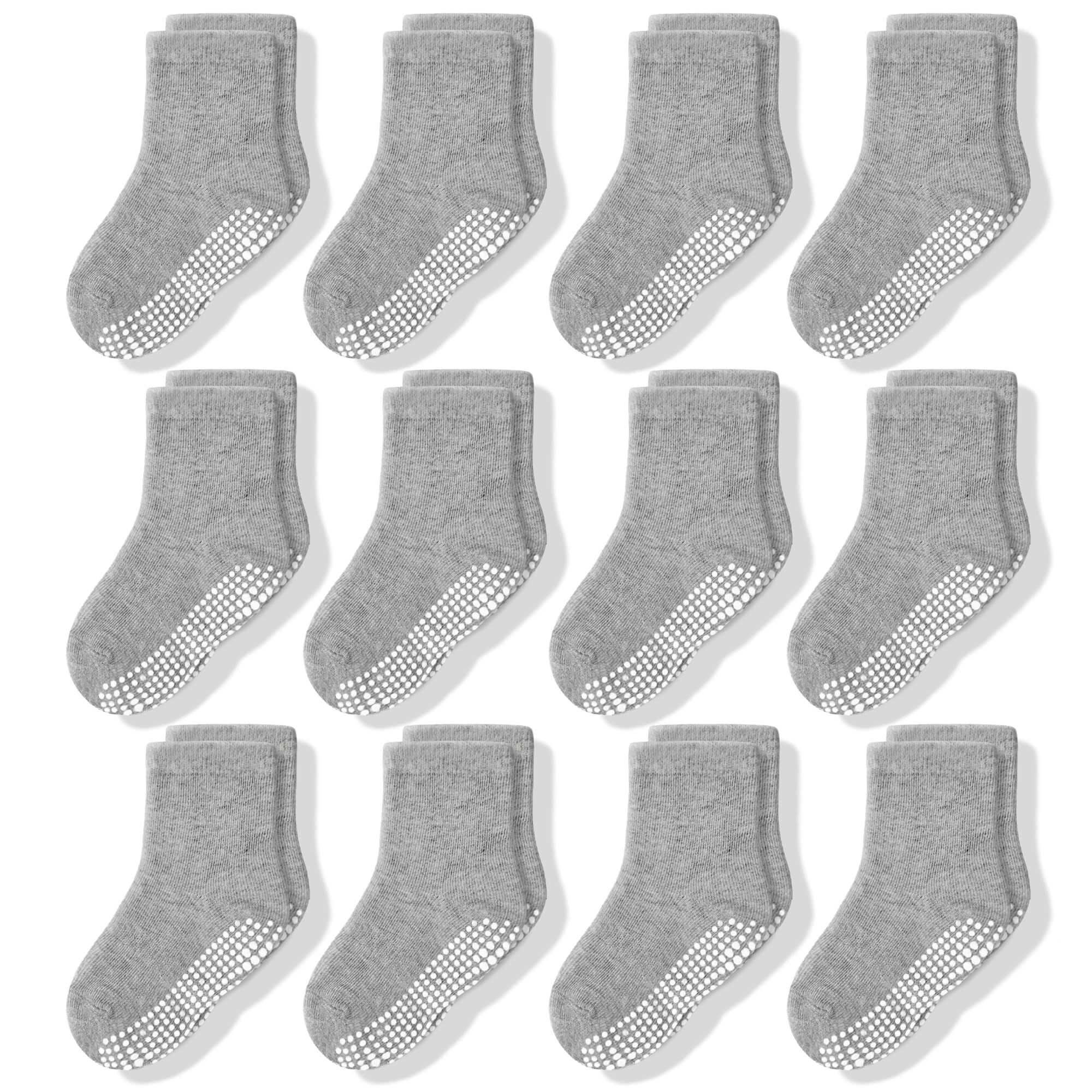 CozyWay Baby Socks with Grippers Non Slip Crew Grip Socks For Boys and ...