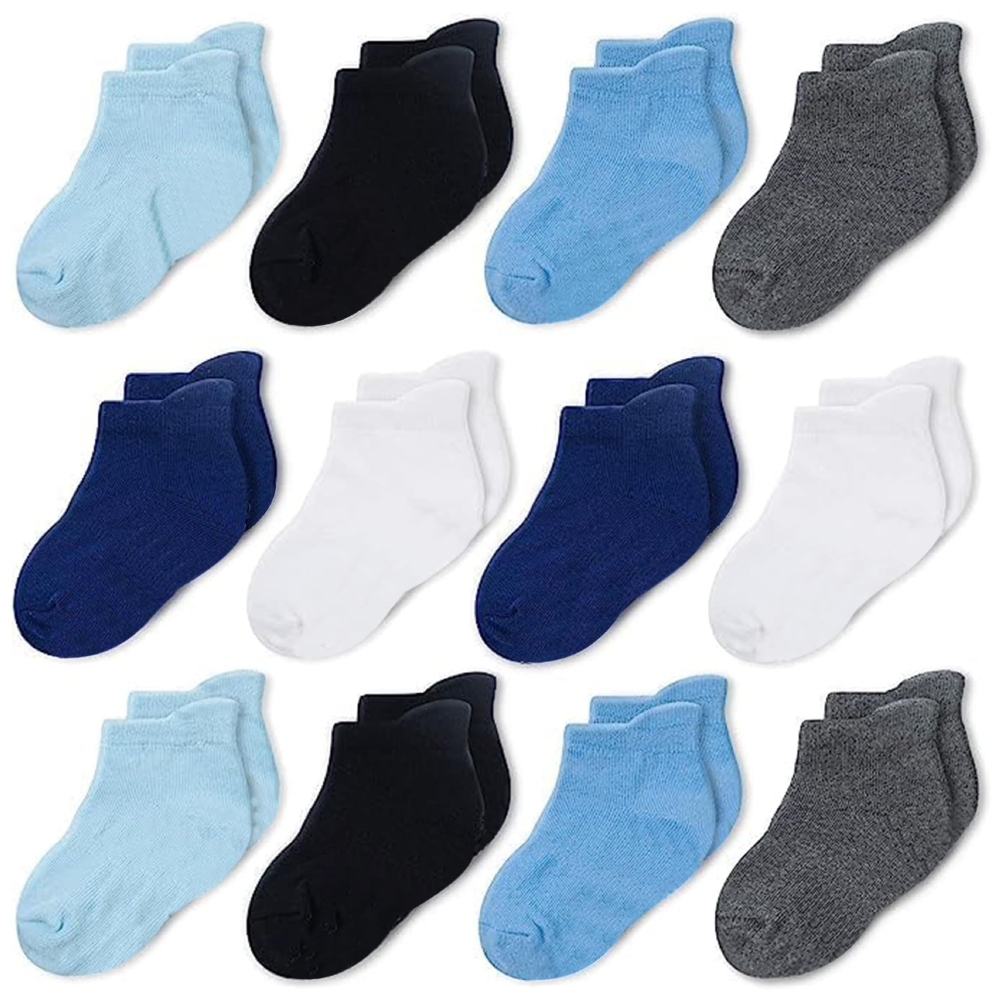 CozyWay Toddler Boy Socks Ankle Comfy Cotton Socks for Boys No Show ...