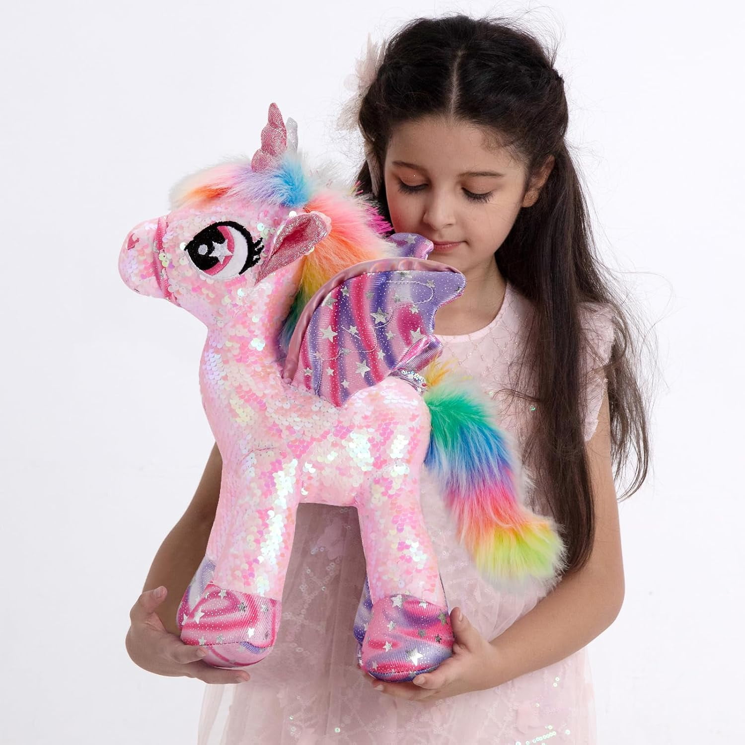 CozyWorld 15-inch Pink Unicorn Flip Sequin Extra Large Plush Toy, with ...