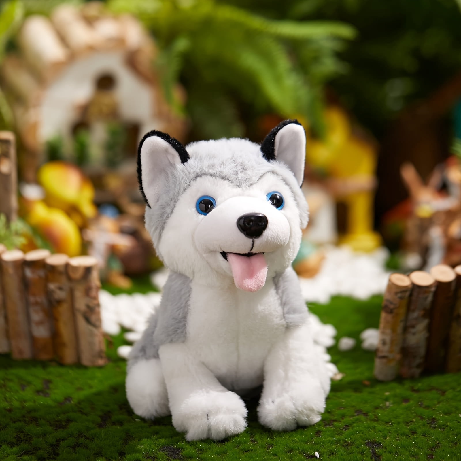 CozyWorld Light up Husky Dog Stuffed Animal Soft Glowing Furry Dog Toy ...