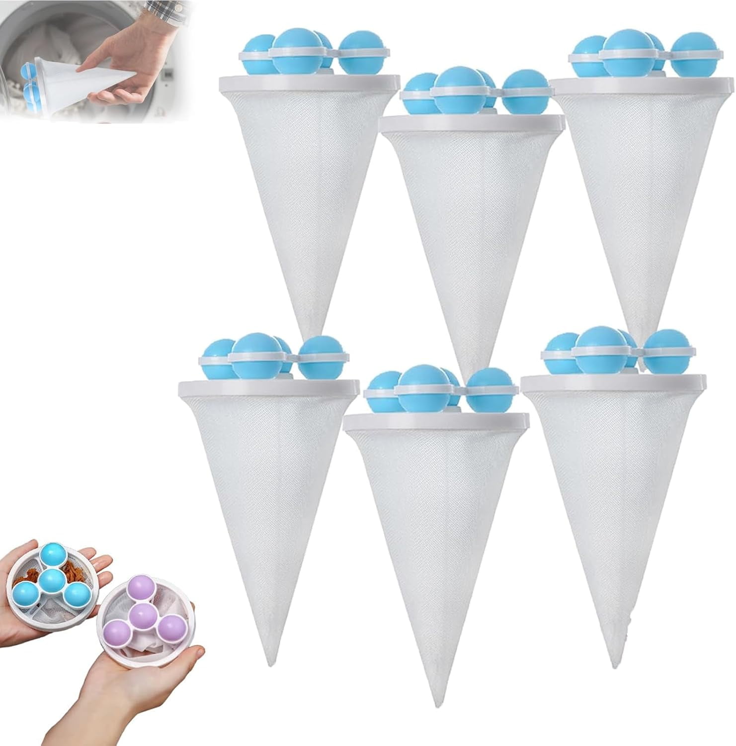 Cozycache Laundry Lint Remover, 2025 Upgrade Floating Lint Hair Catcher ...