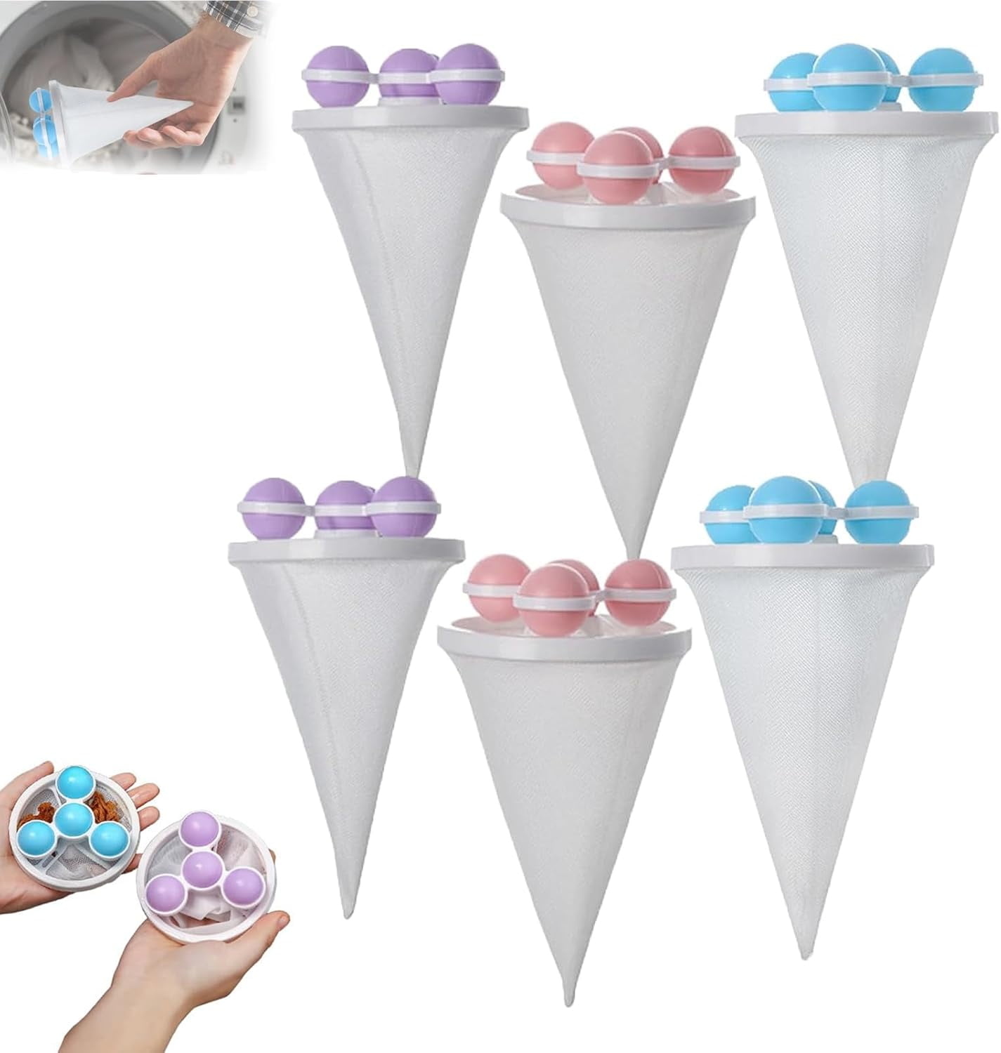 Cozycache Laundry Lint Remover, 2025 Upgrade Floating Lint Hair Catcher ...