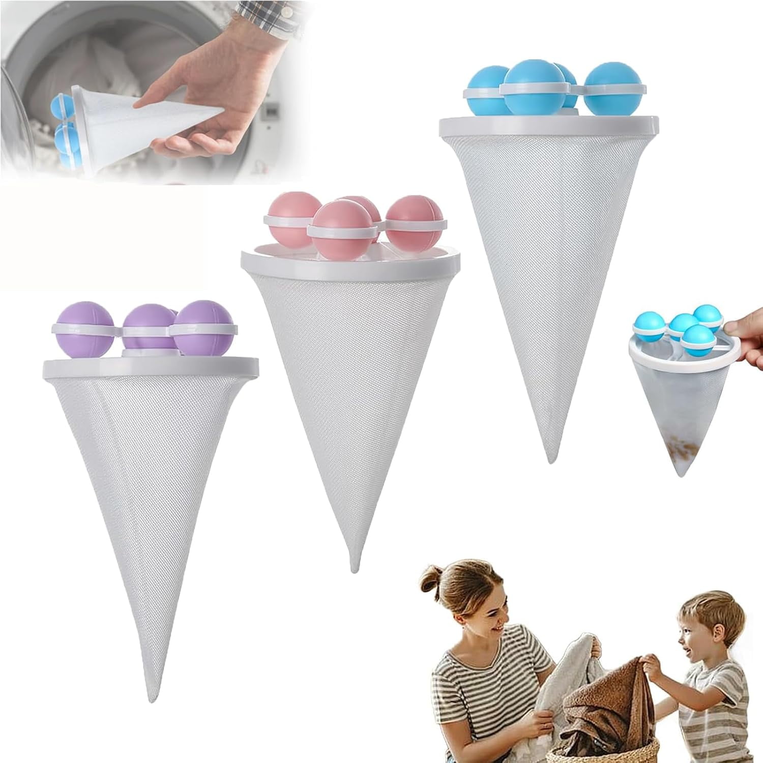 Cozycache Laundry Lint Remover, 2025 Upgrade Floating Lint Hair Catcher ...