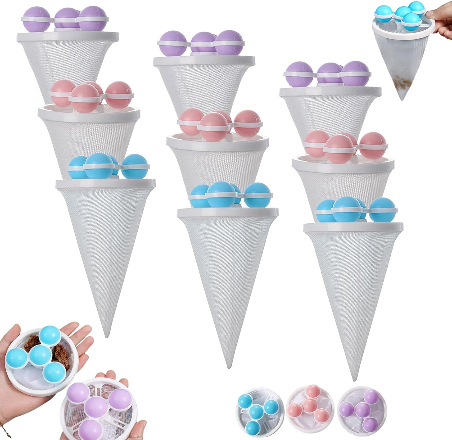 Cozycache Laundry Lint Remover, Cozy Cache Floating Lint Hair Catcher ...