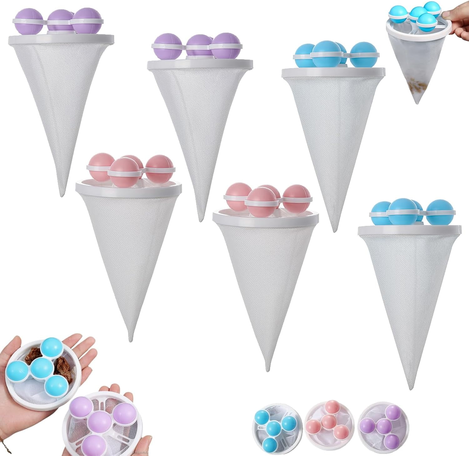 Cozycache Laundry Lint Remover, Cozy Cache Floating Lint Hair Catcher ...