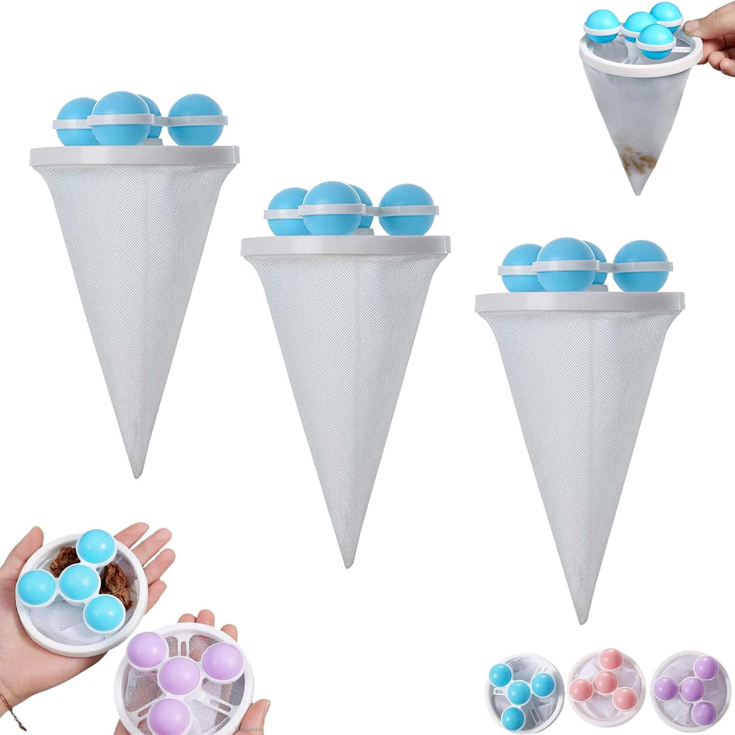 Cozycache Laundry Lint Remover, Cozy Cache Floating Lint Hair Catcher ...