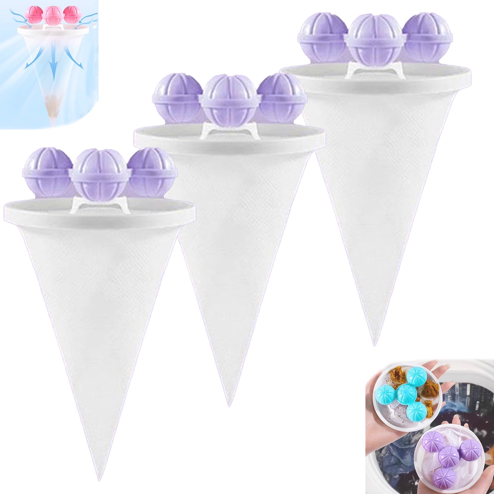 Cozycache Laundry Lint Remover, Cozy Cache Floating Lint Hair Catcher ...