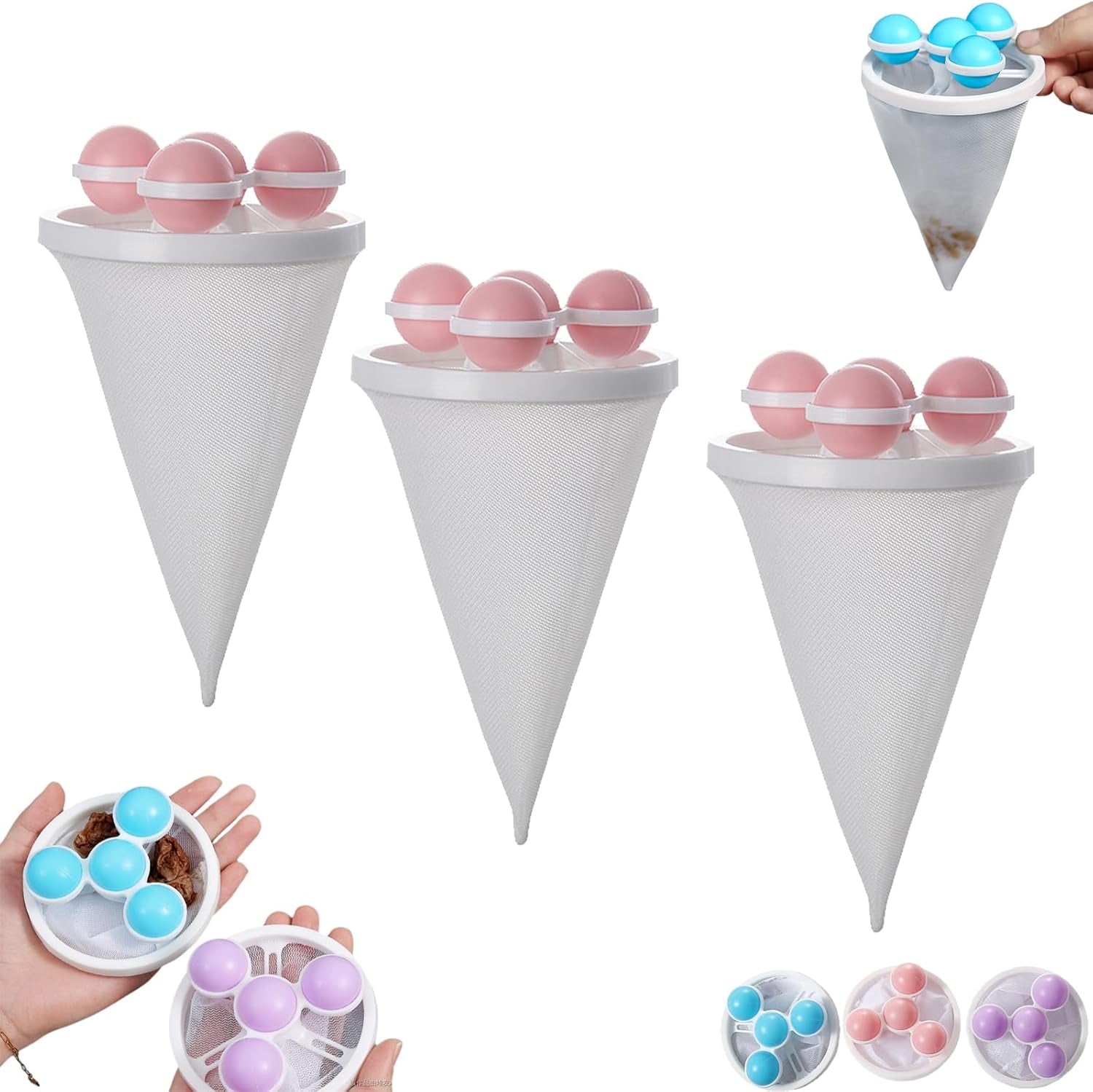 Cozycache Laundry Lint Remover, Cozy Cache Floating Lint Hair Catcher ...