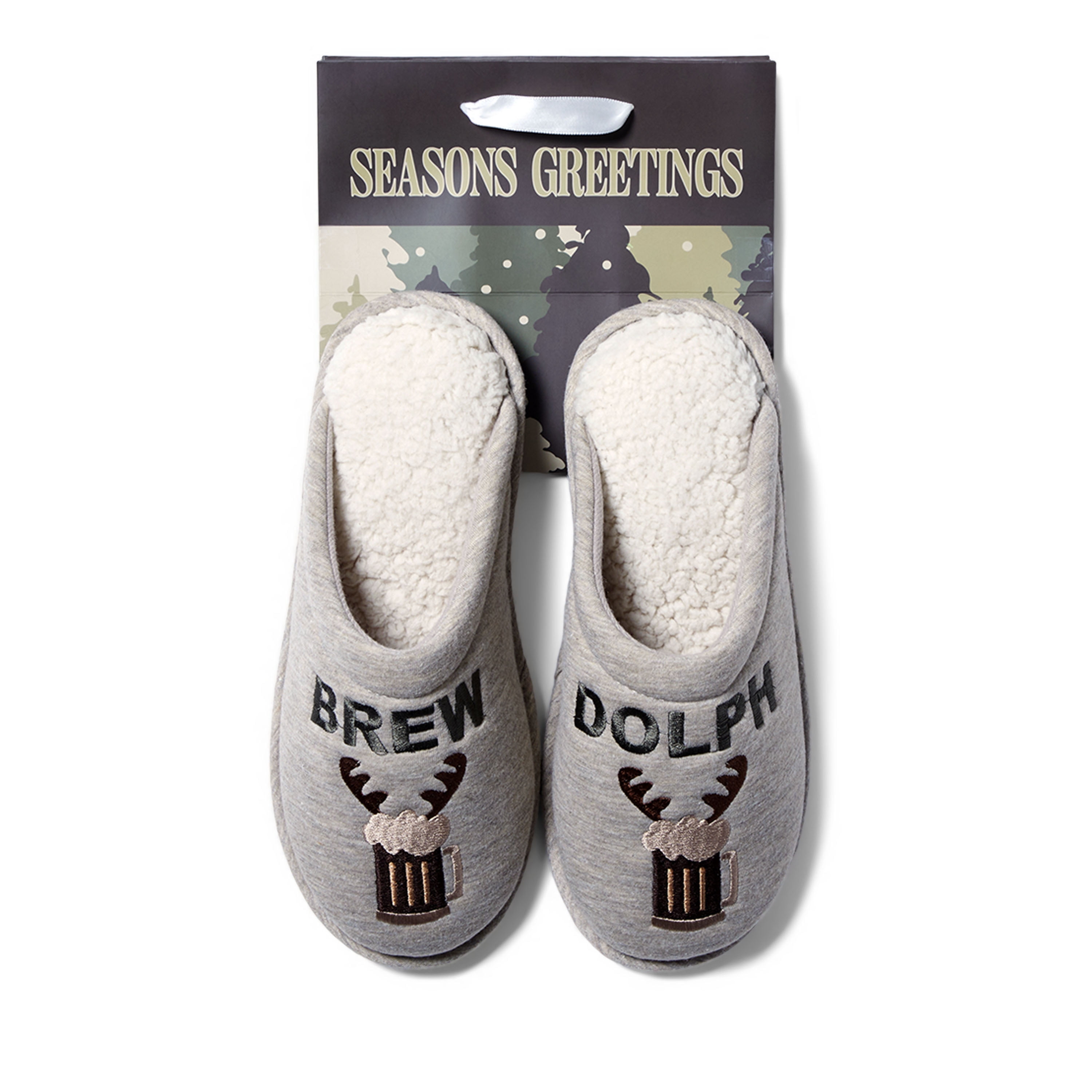 Cozyfoams Men's Holiday Novelty Scuff Slipper and Gift Bag - Walmart.com