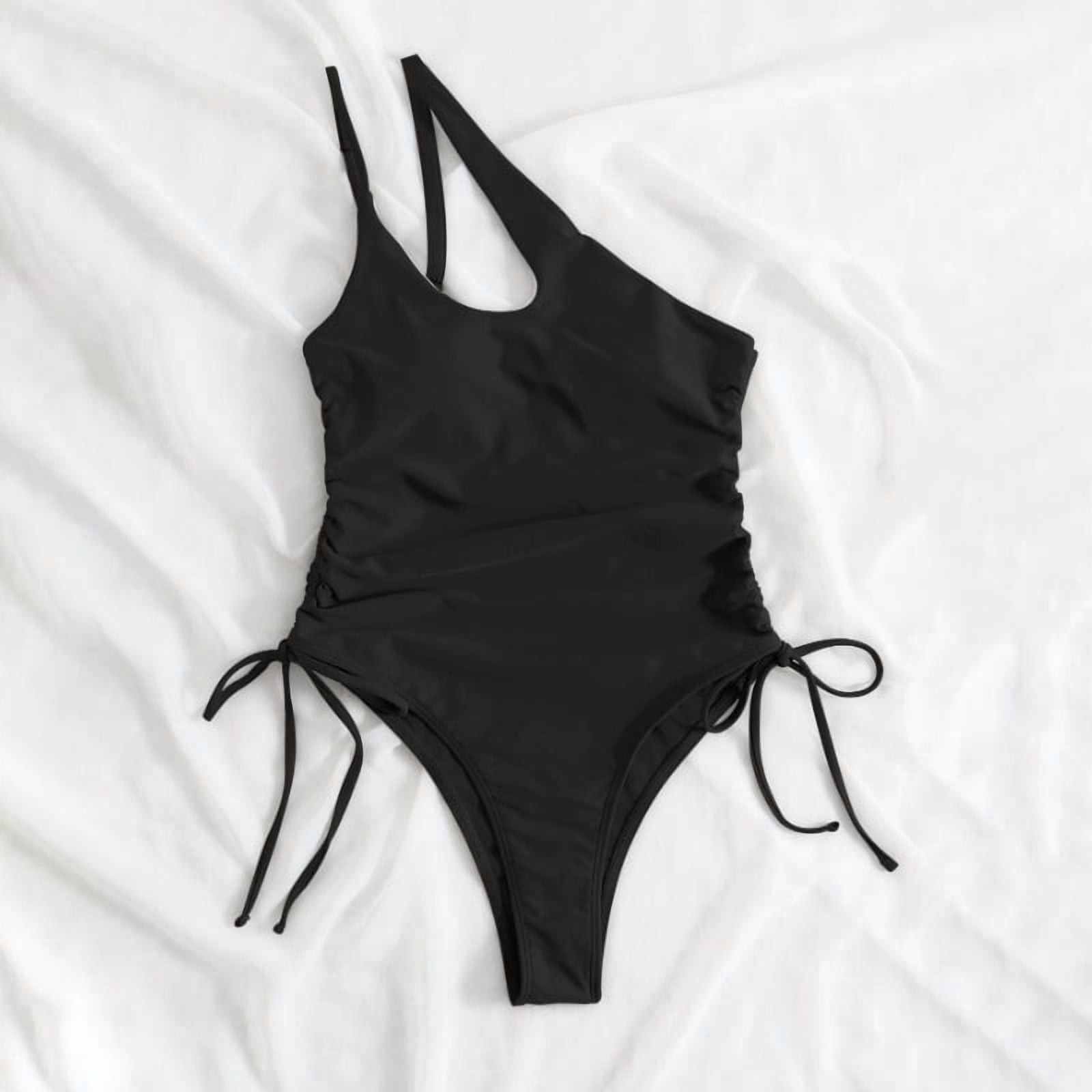 Cozyfort One Piece Swimsuit Women Summer Backless Bikini: Solid Color ...