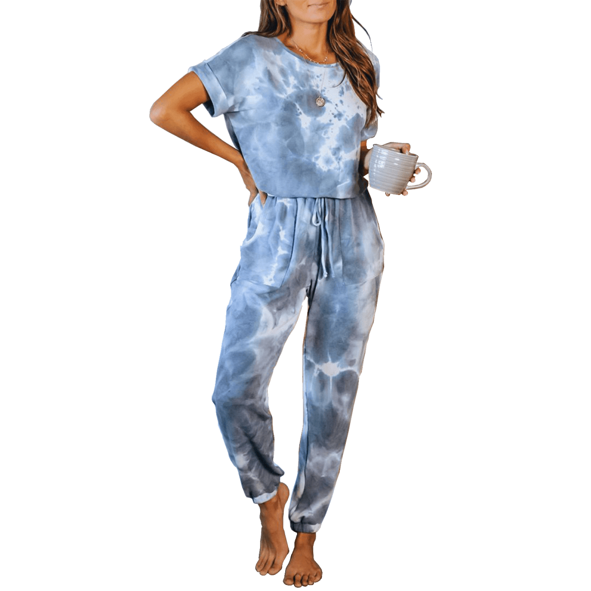 Cozyfort Pajamas for Women Set Summer Womens Loungewear Set: Tie-Dye ...