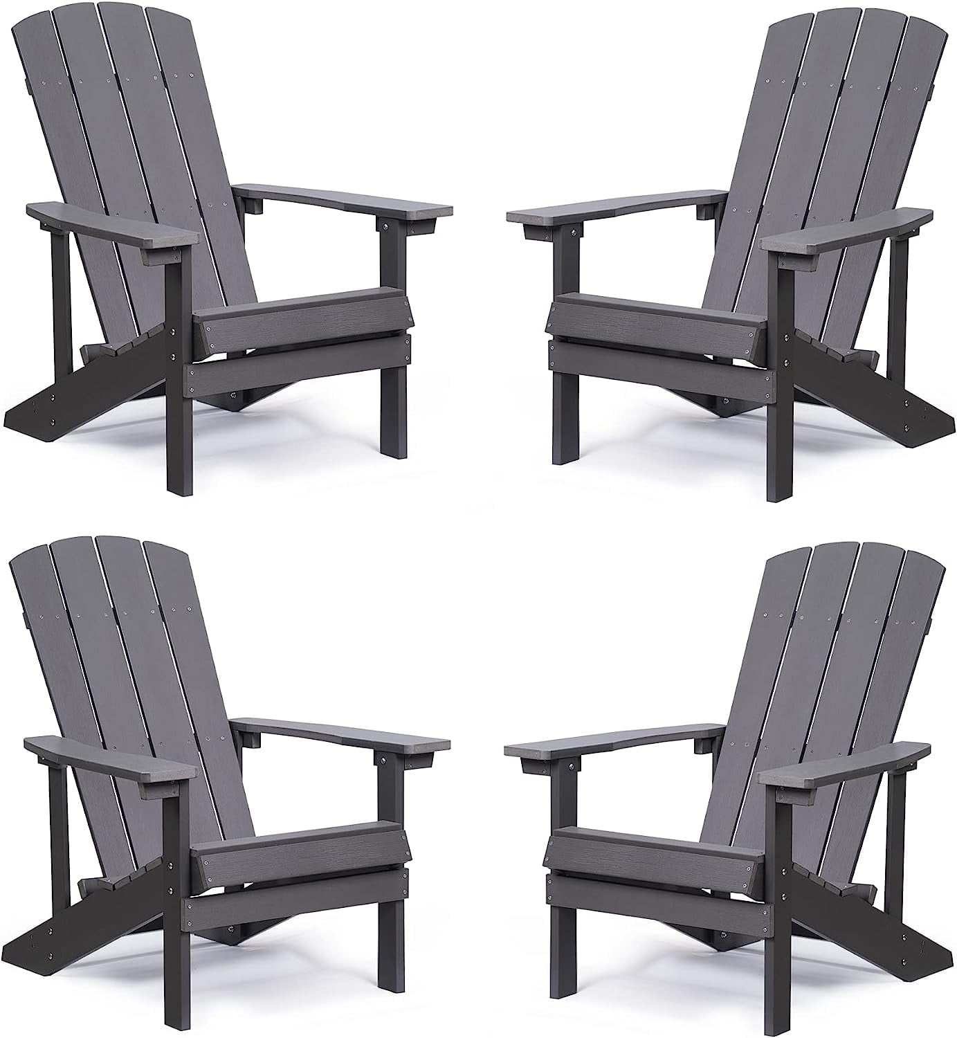 Cozyhom 4Pc Outdoor Patio Big Easy Outdoor Resin Adirondack Chair ...