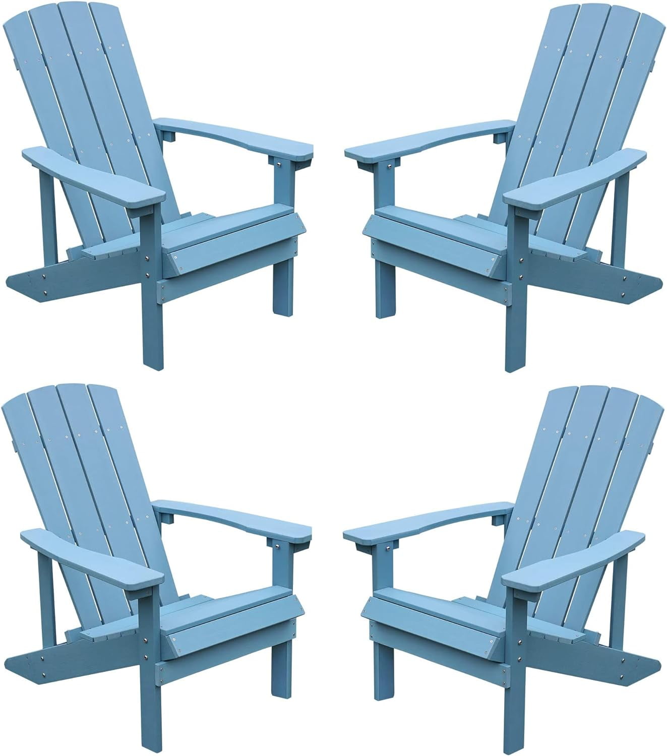 Cozyhom Adirondack Chairs Set of 4, All Weather Resistant Modern Poly ...