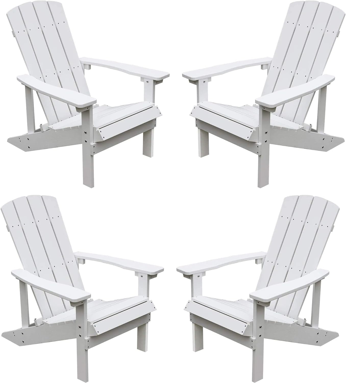 Cozyhom Adirondack Chairs Set of 4, All Weather Resistant Modern Poly ...