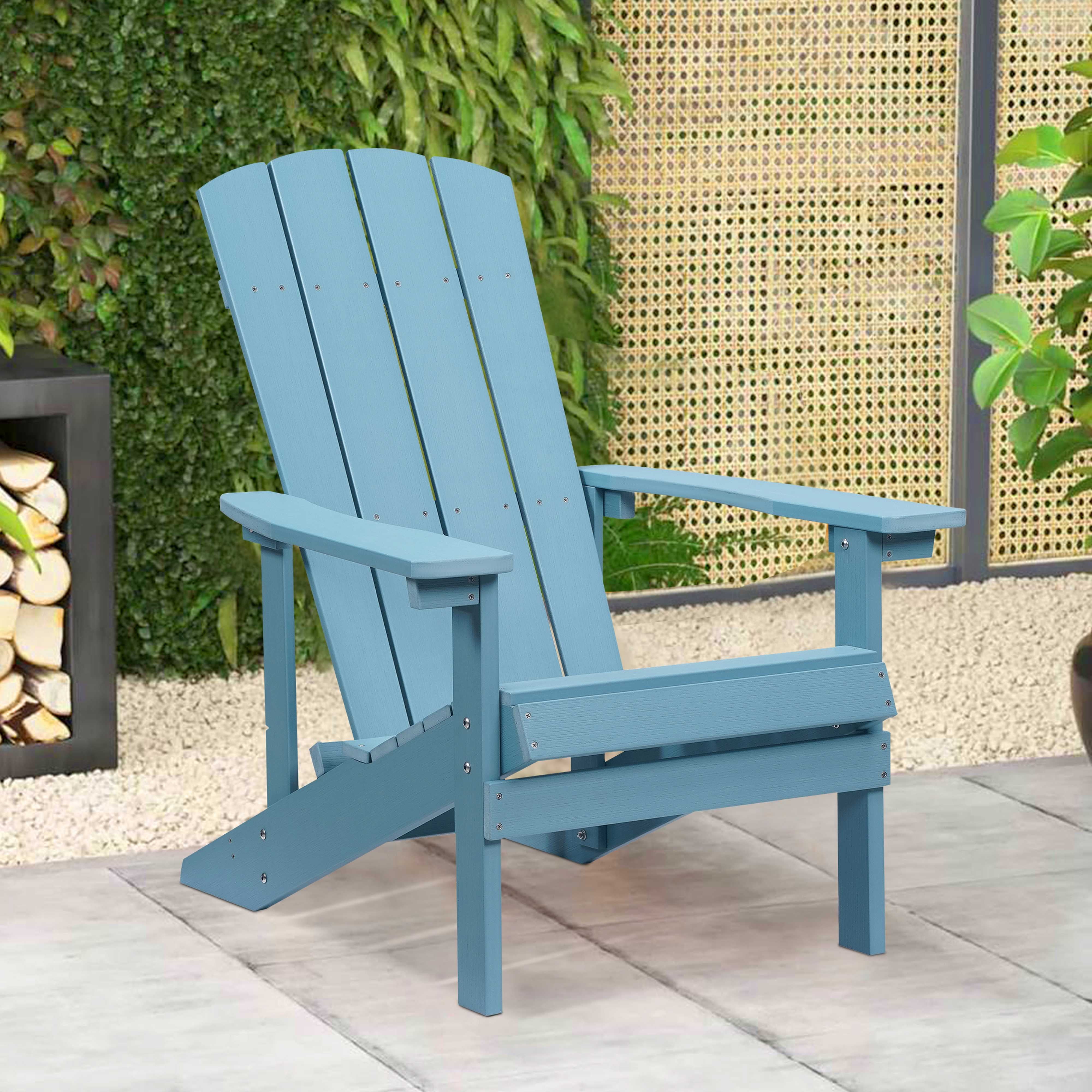 CozyHom Gray Patio Adirondack Chair, High Impact Polystyrene, Durable ...