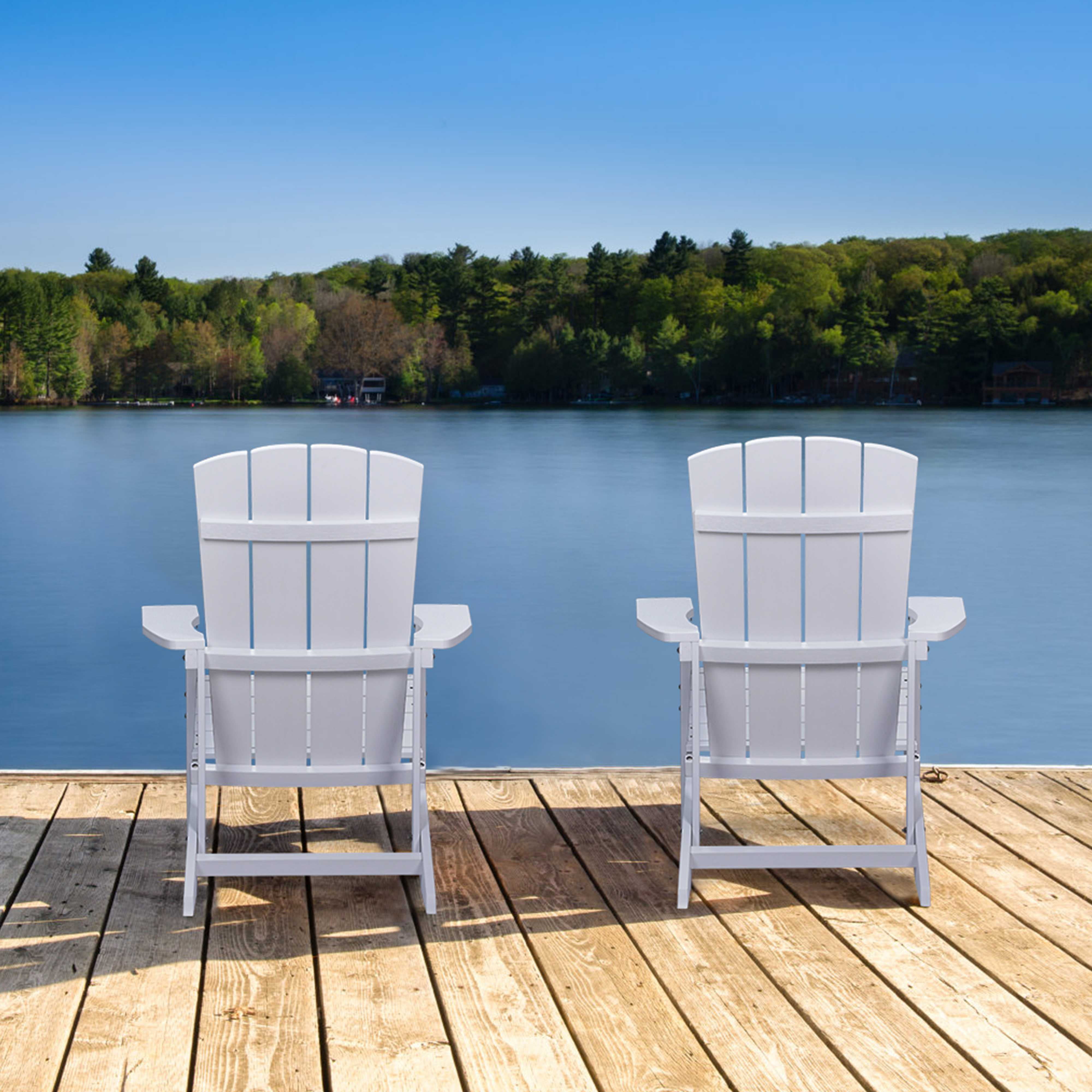 Cozyhom Stackable Adirondack Chairs Set of 2, 400LBS Weight Capacity ...