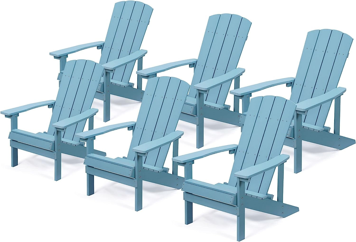 Cozyhom Stackable Adirondack Chairs Set of 6, 400LBS Weight Capacity ...