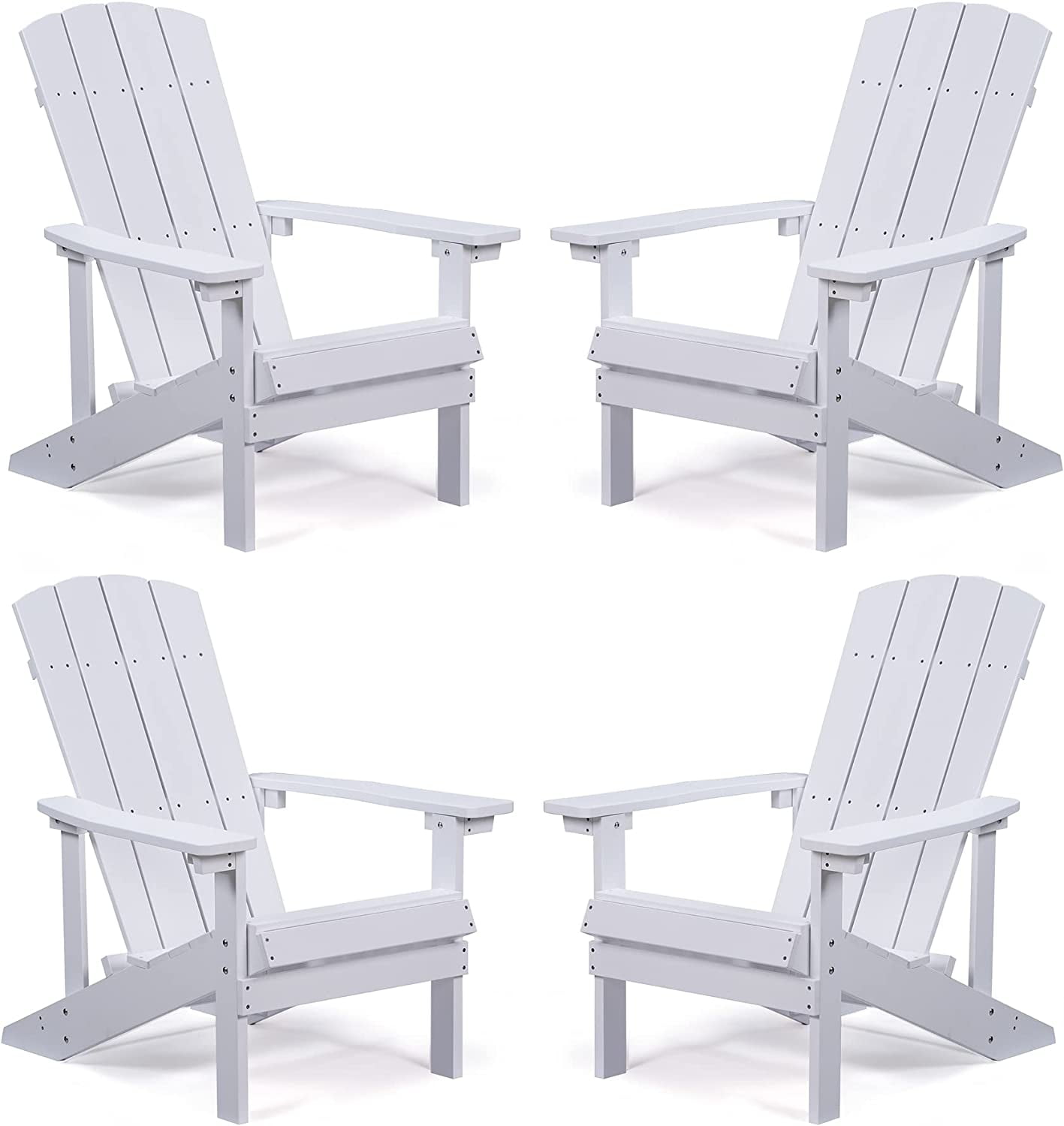 Cozyhom Stackable Outdoor Patio Folding Resin Adirondack Chairs Set of ...