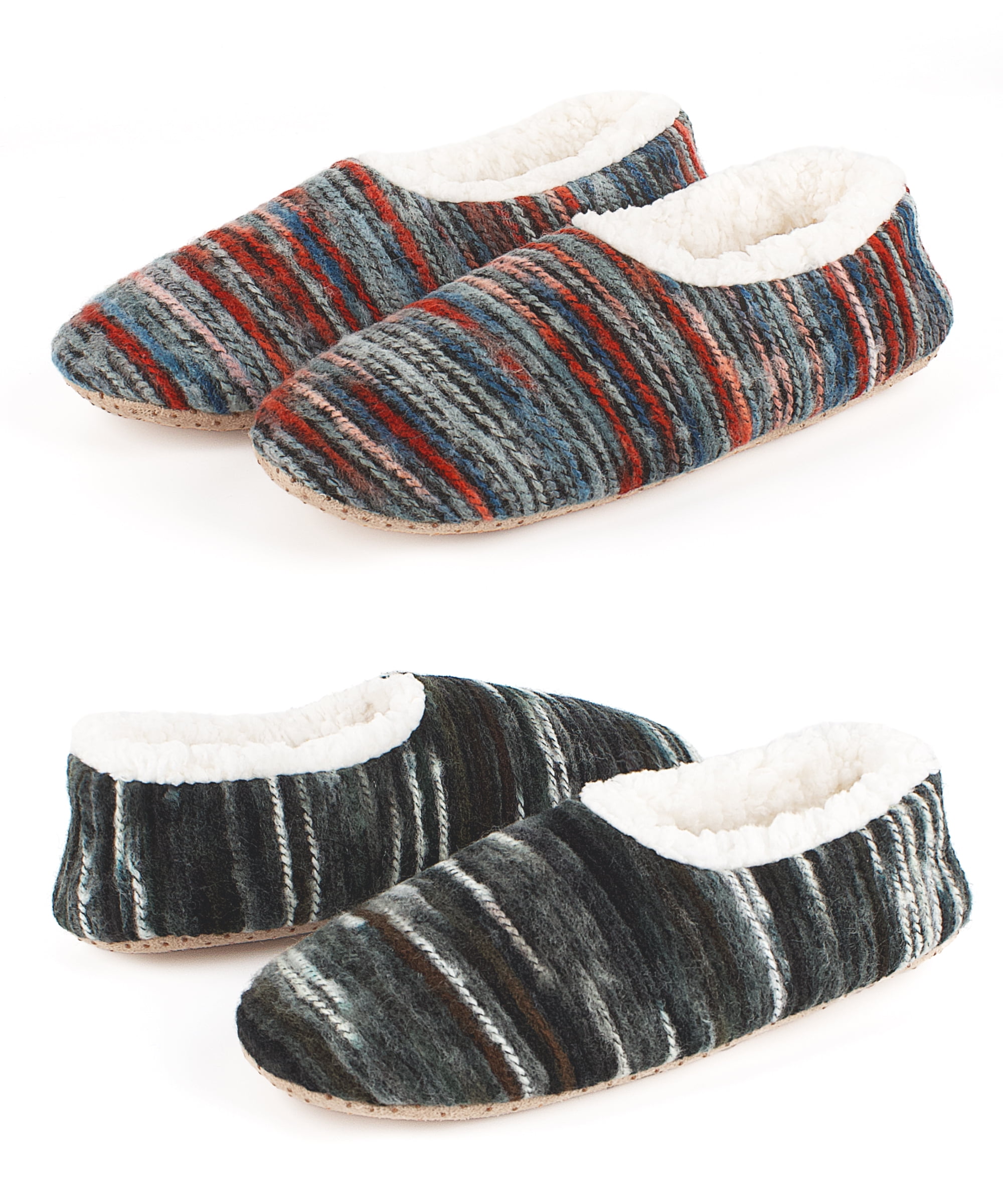 Cozylook 2-Pack Women's Low-Cut Slipper Socks, Grippy Soles, Sherpa ...