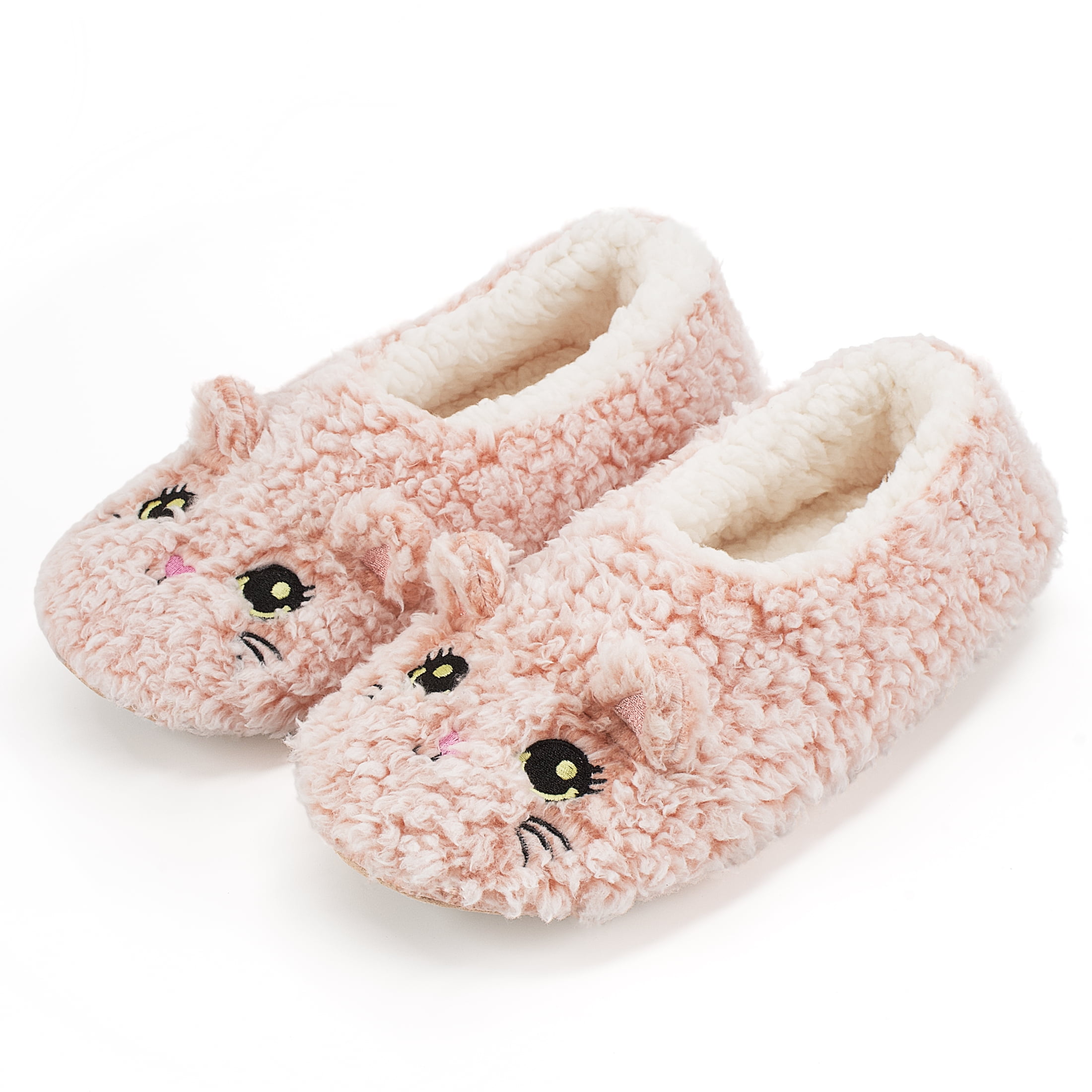 Cozylook Cute Animal Slipper Socks for Toddler Kids Girls Women, Fuzzy Fluffy Sherpa Lined, Non ...