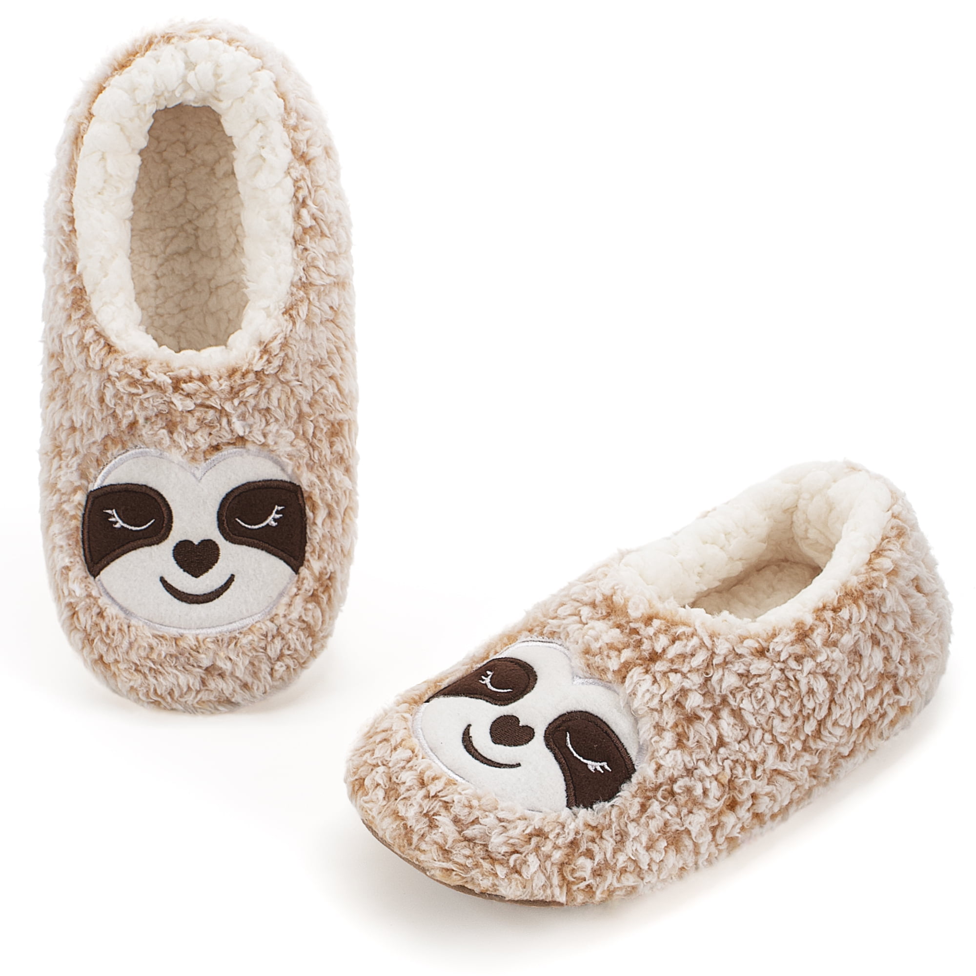 Cozylook Cute Animal Slipper Socks for Toddler Kids Girls Women, Fuzzy Fluffy Sherpa Lined, Non ...