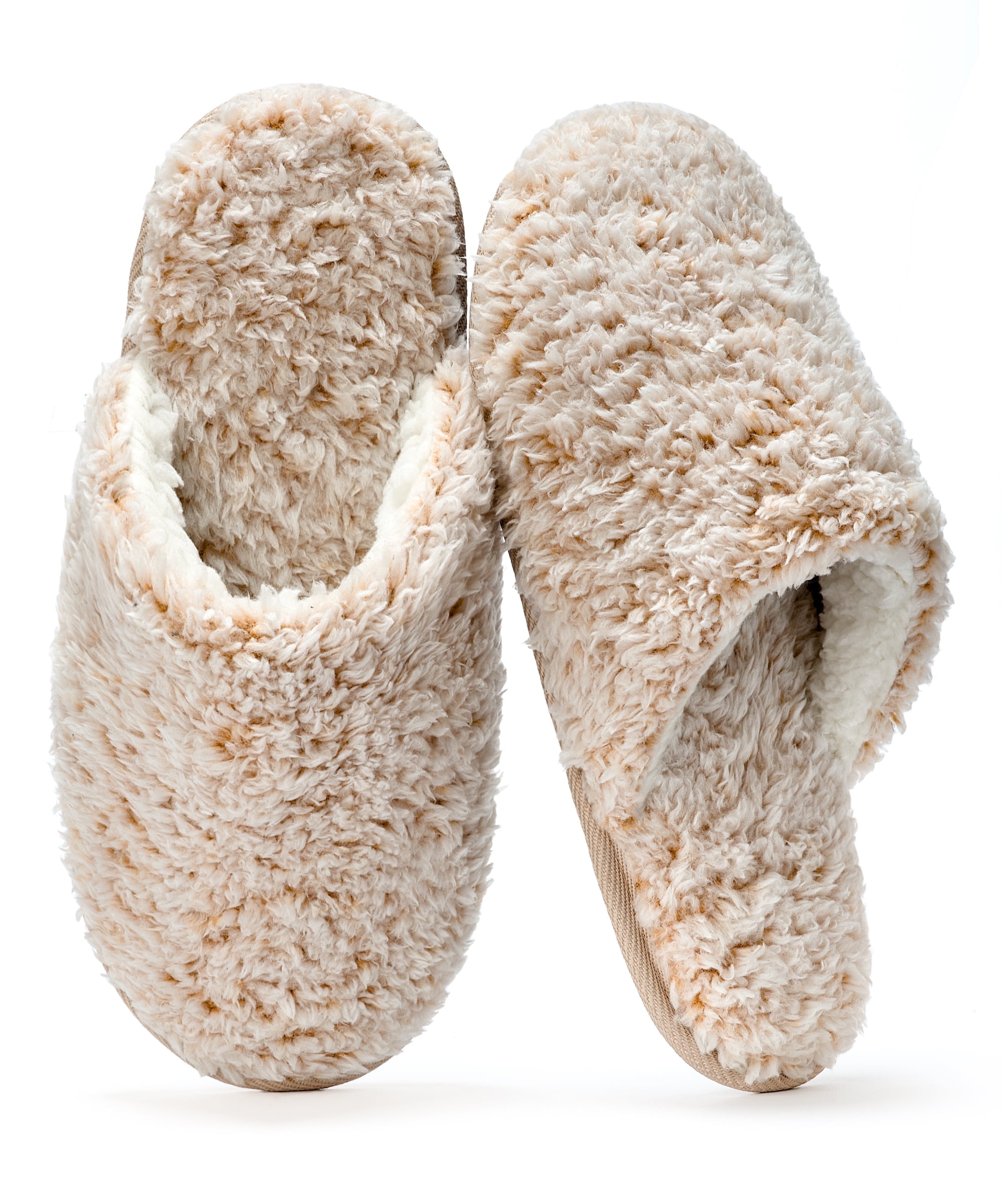 Cozylook Fuzzy Slippers for Women Indoor and Outdoor Cozy House Shoes with Memory Foam Non-slip ...