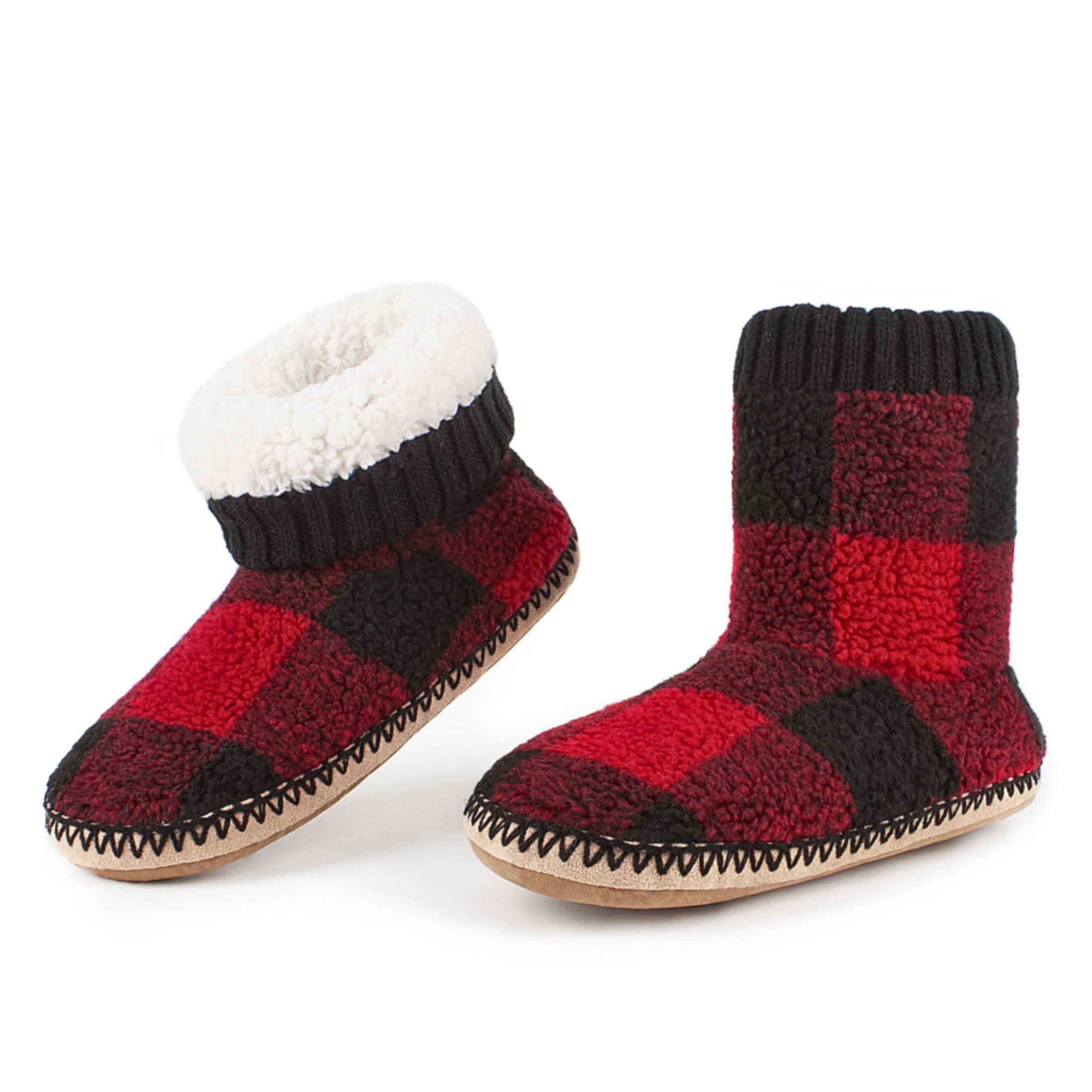 Cozylook Men's Boot Slippers - Cozy Fleece Indoor House Sock Shoes with ...