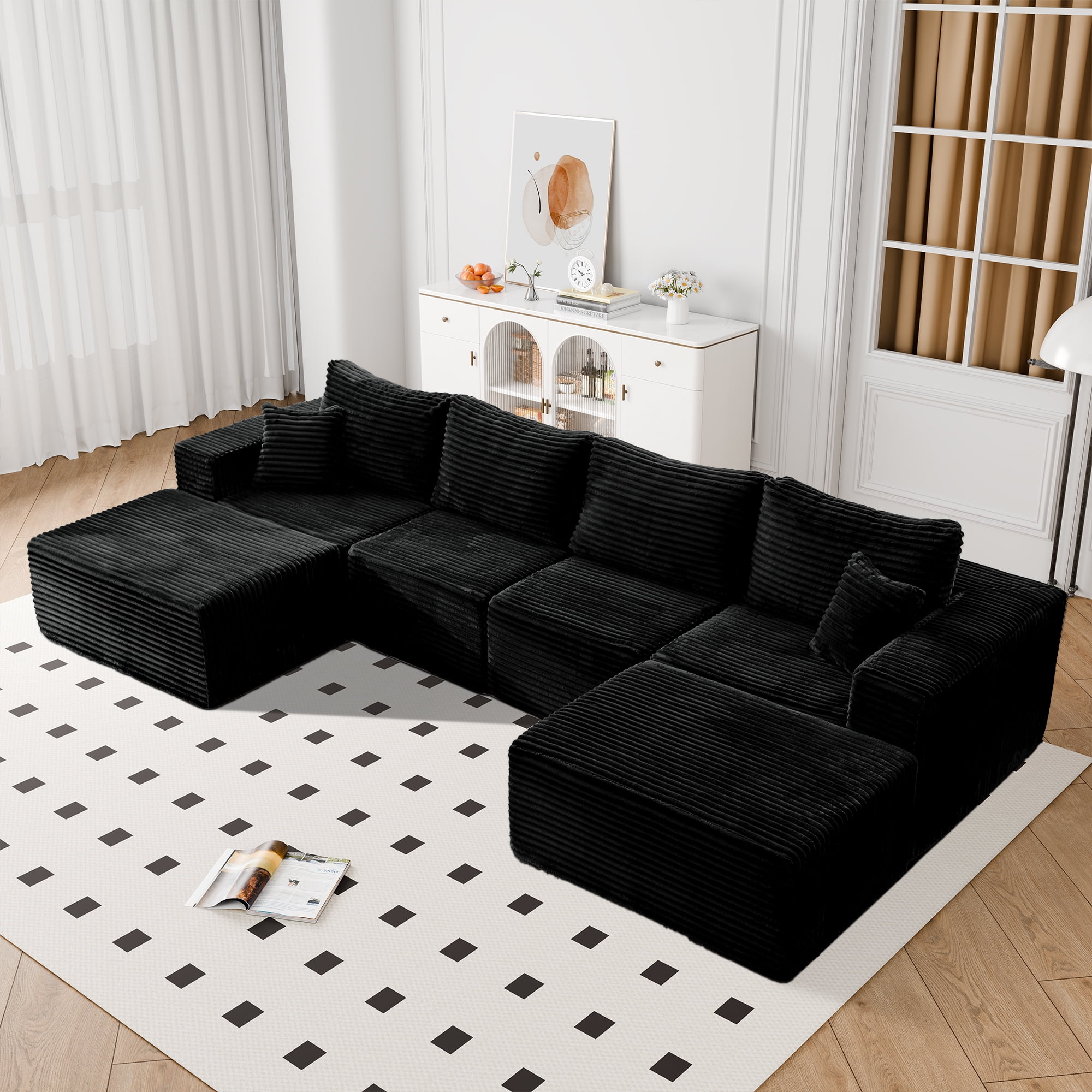 Cozylore 136" Oversized Modular Sectional Sofa U-Shape Cloud Couch with ...
