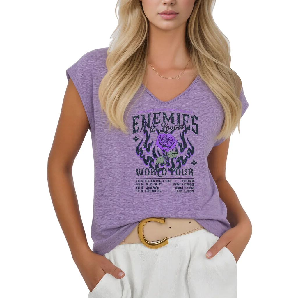 Cozymy Women's Book Addicts Anonymous Tour V-Neck Sleeveless T-Shirt ...