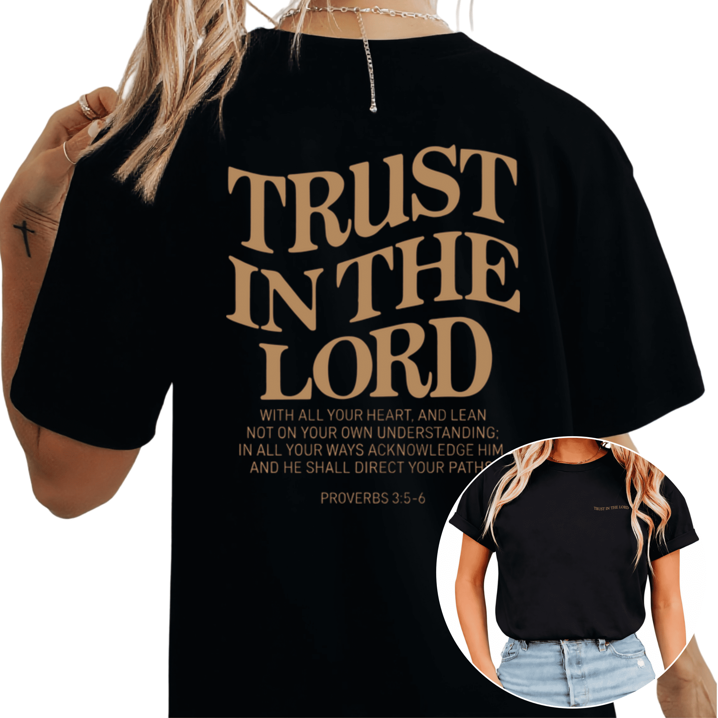 Cozymy Women's Christian "Trust in the Lord" Graphic T-Shirt Proverbs 3 ...