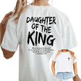 Cozymy Women's Distressed Letter Daughter Of The King Cross Front Back ...