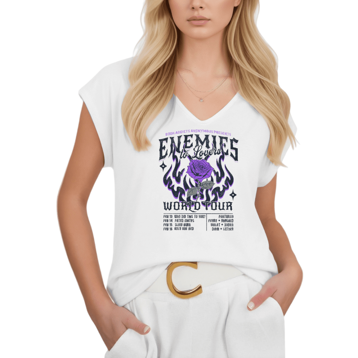 Cozymy Women's Enemies To Lovers World Tour V-Neck Sleeveless T-Shirt ...