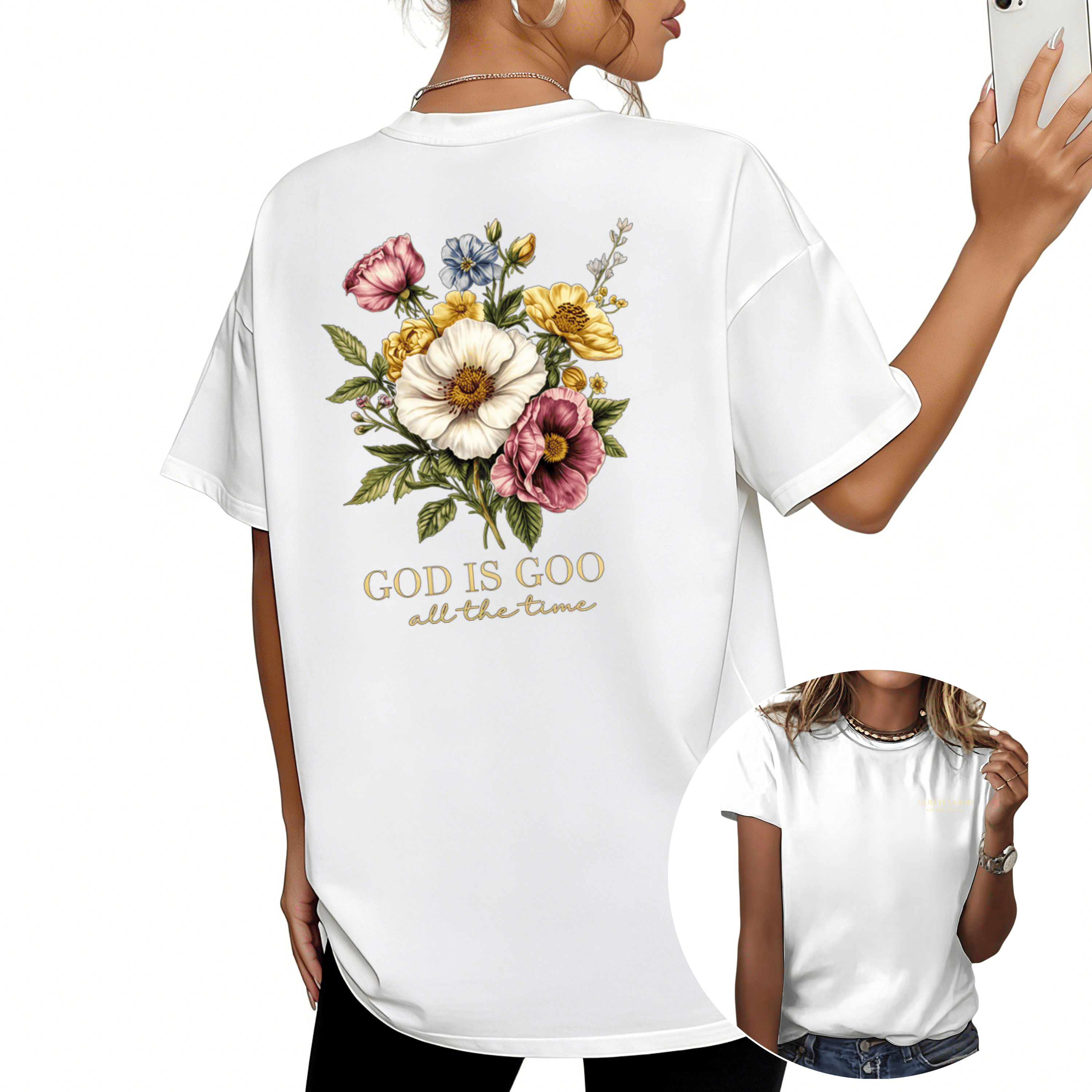 Cozymy Women's "God Is Good All The Time" with Wildflower Bouquet ...