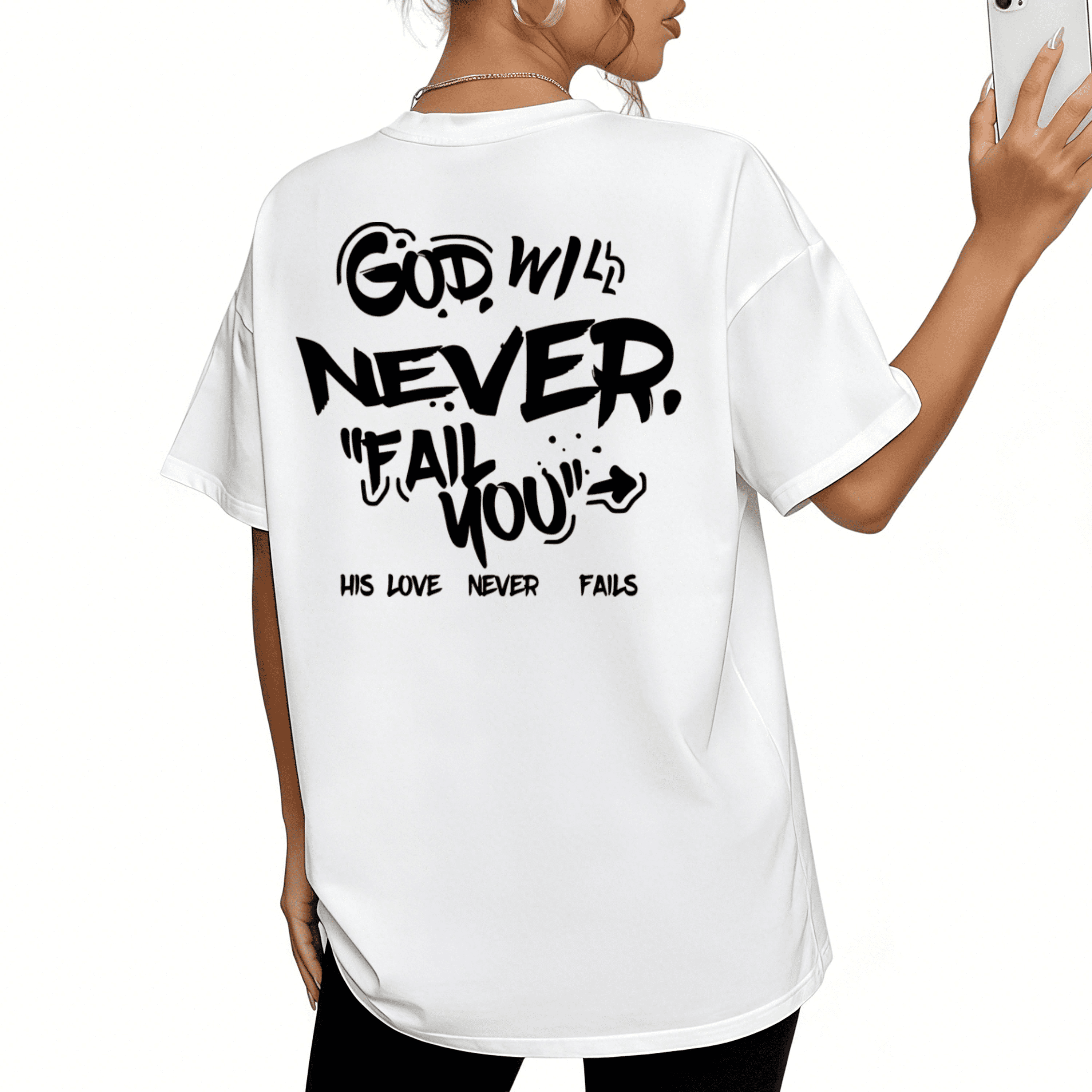 Cozymy Women's God Will Never Fail You Graphic Short Sleeve T-Shirt ...