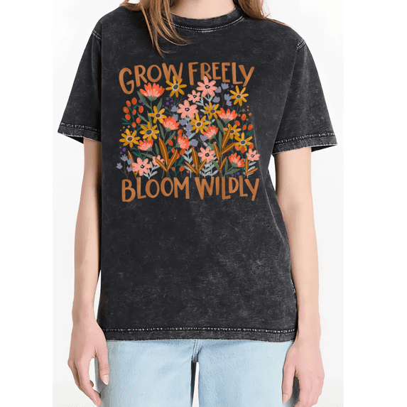 Cozymy Women's Grow Freely Bloom Wildly Wildflower Graphic Vintage ...