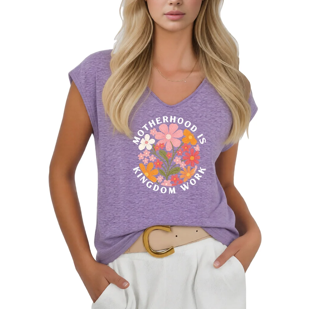 Cozymy Women's Motherhood Floral Print V-Neck Sleeveless T-Shirt ...