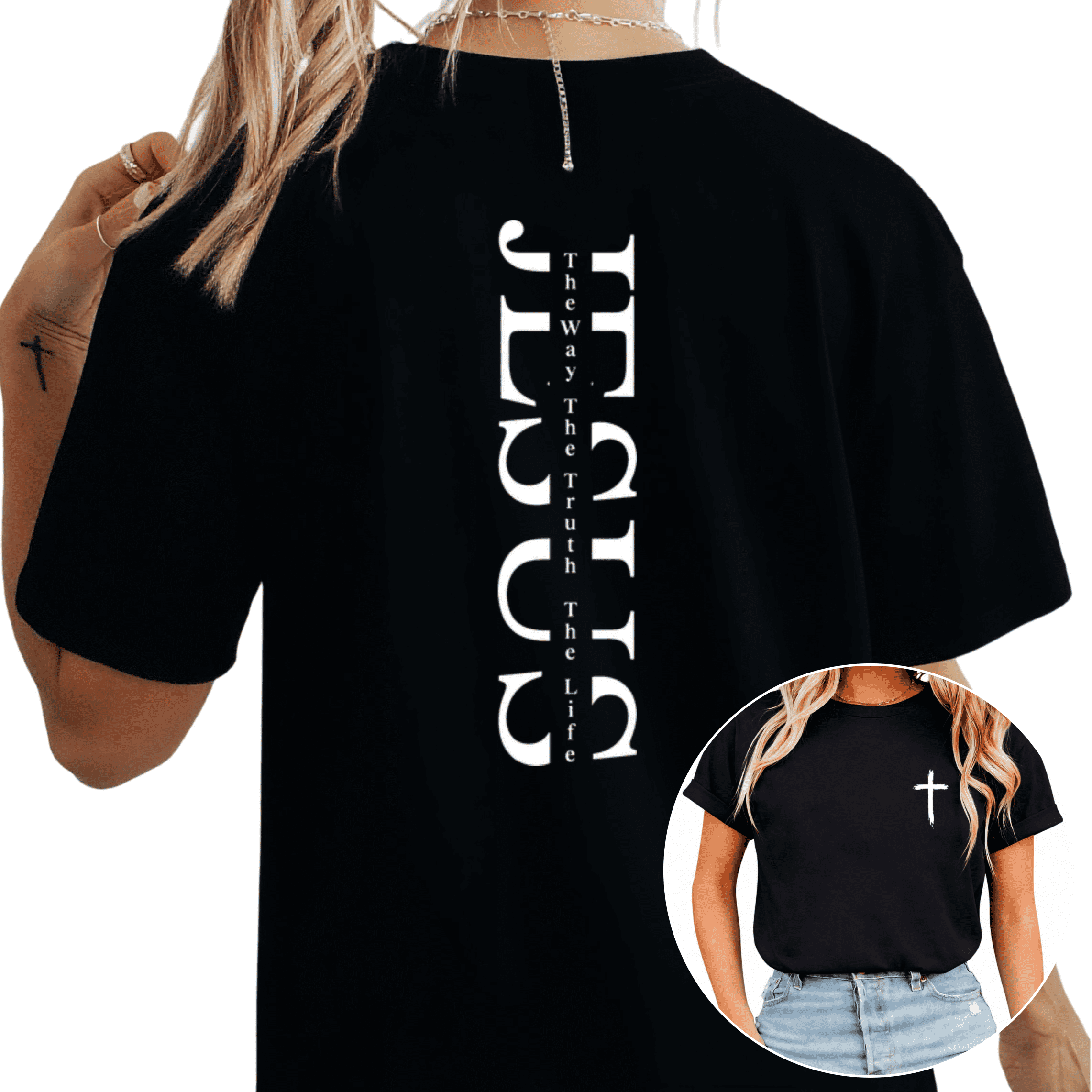 Cozymy Women's Simple Sketch Cross Graphic Short Sleeve T-Shirt Casual ...