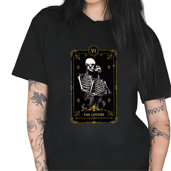 Cozymy Women's The Lovers Tarot Card Skeleton Couple Gothic Graphic ...