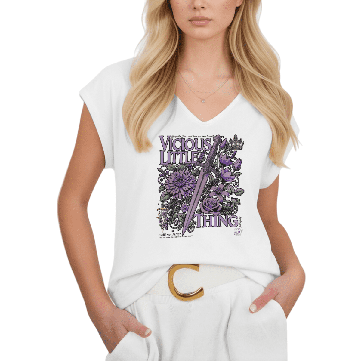 Cozymy Women's Vicious Little Thing Floral Dagger Print V-Neck ...