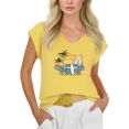 Cozymy Women's Vintage Surf Van Holiday V-Neck Sleeveless T-Shirt ...