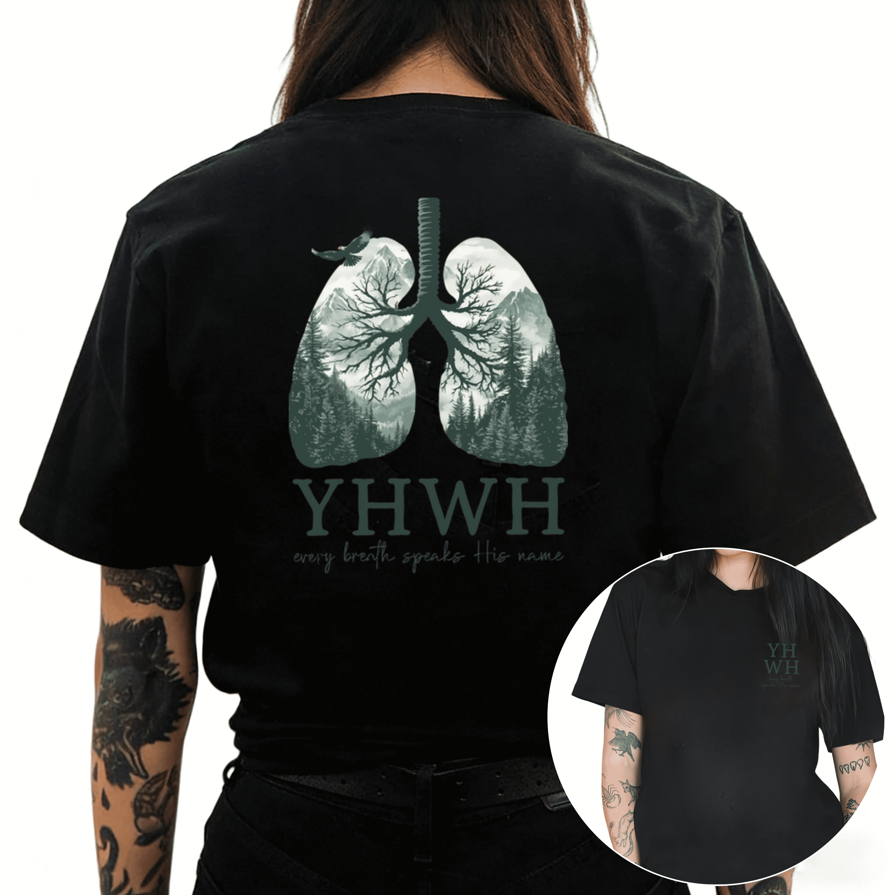 Cozymy Women's "YHWH Every Breath Speaks His Name" Nature Lungs Graphic ...