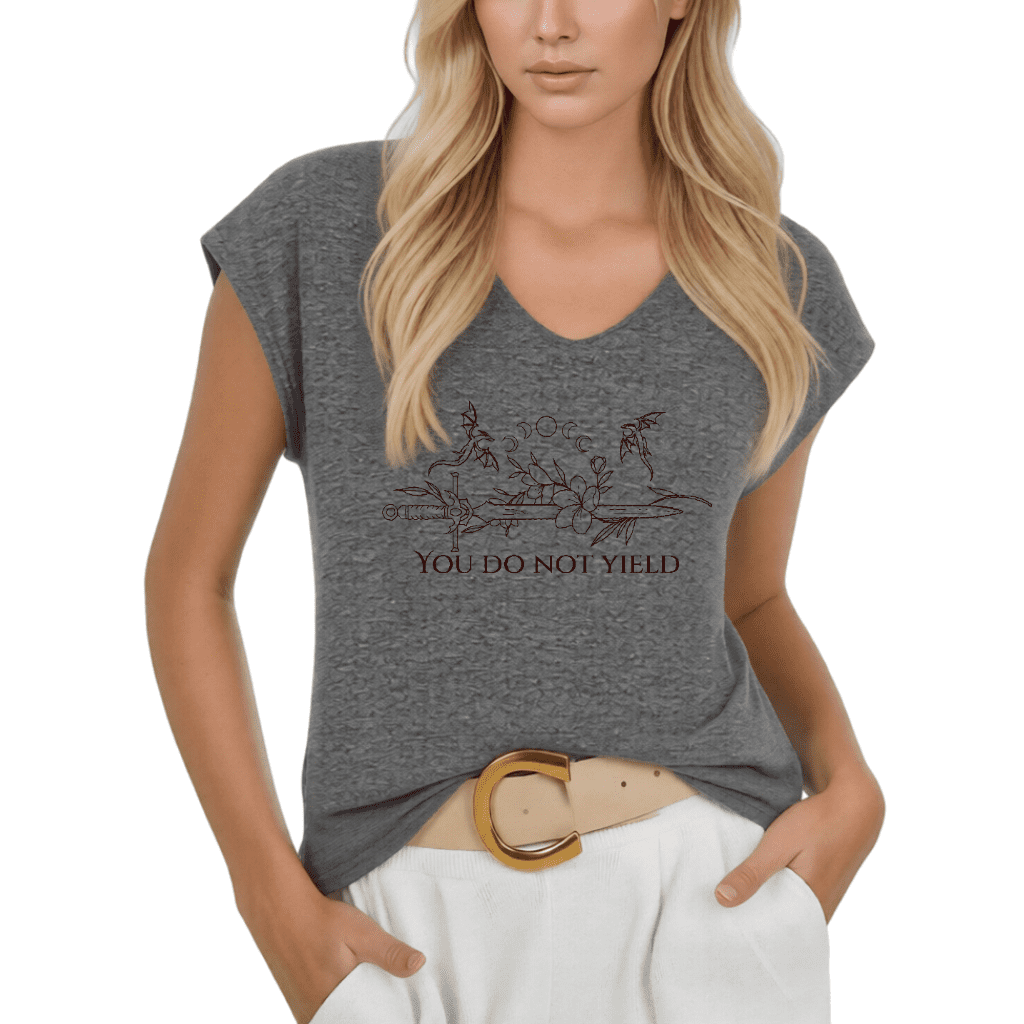 Cozymy Women's "You Do Not Yield" Line Art V-Neck Sleeveless T-Shirt ...