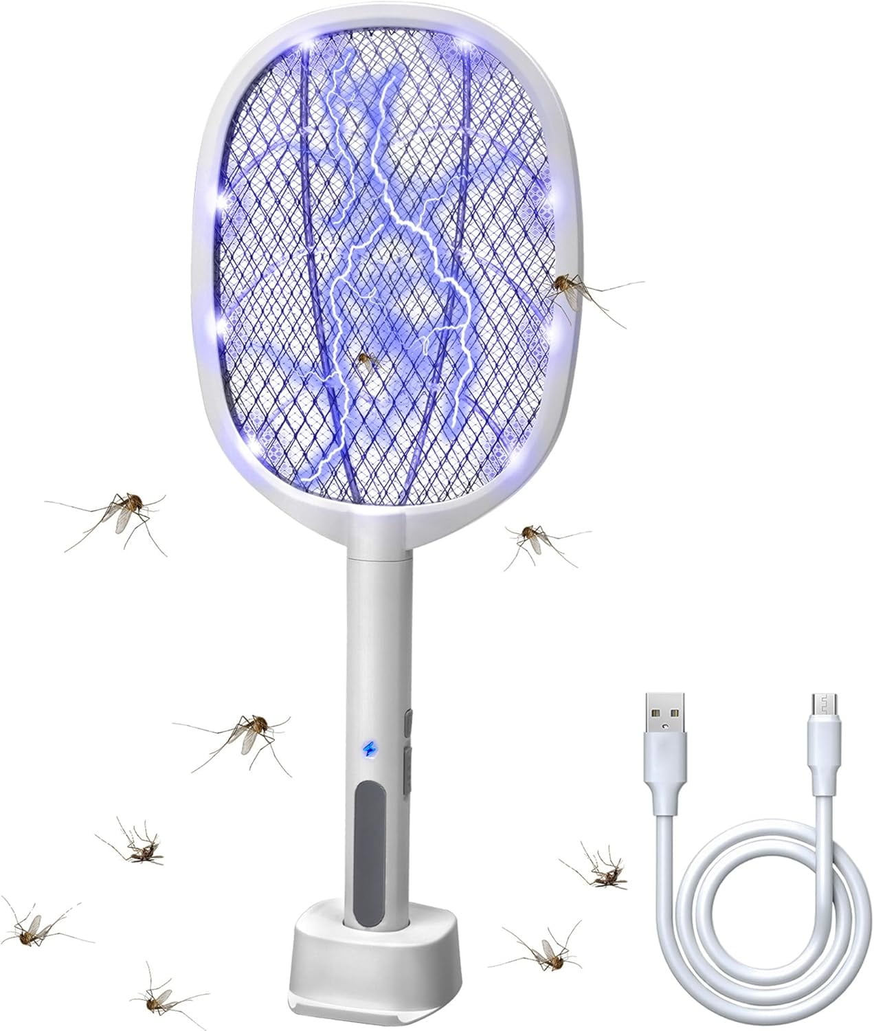Cozyvia 2-in-1 Electric Bug Zapper Racket, 3000V High Voltage LED ...