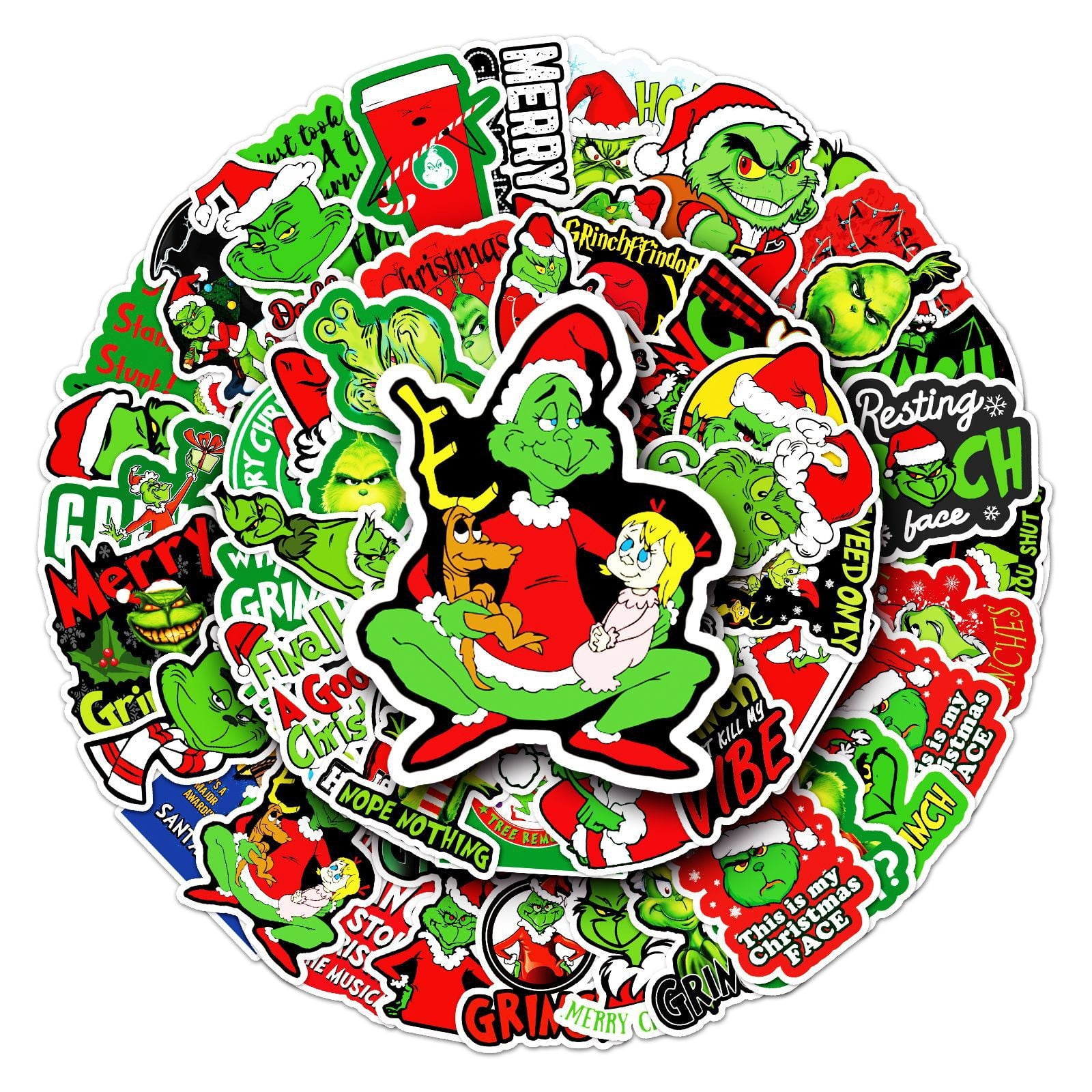 Cozyvia 52 PCS Christmas Grinch Static Window Glass Film Clings for ...
