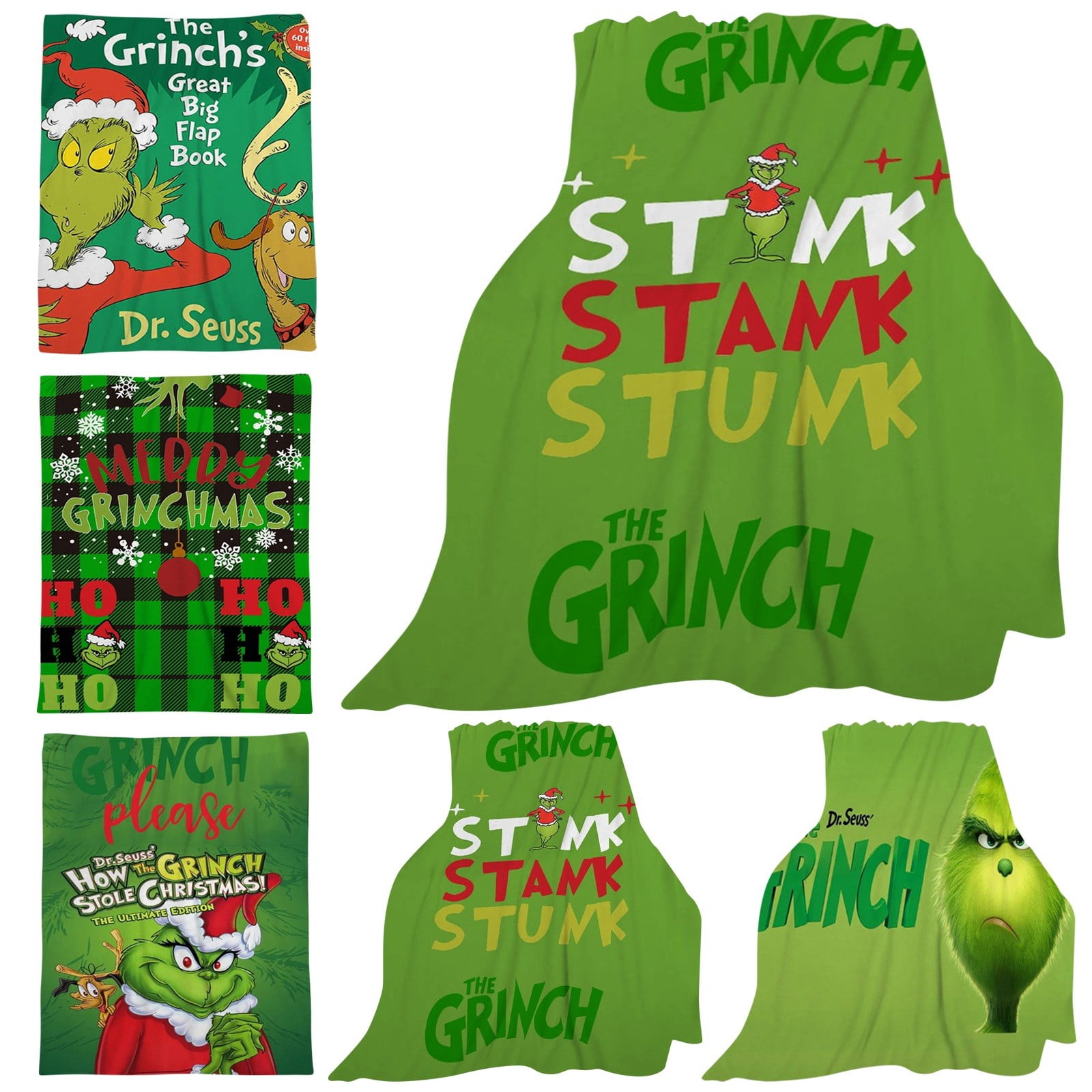 Cozyvia Christmas Grinch Blanket, Super Soft Flannel Fleece Christmas ...
