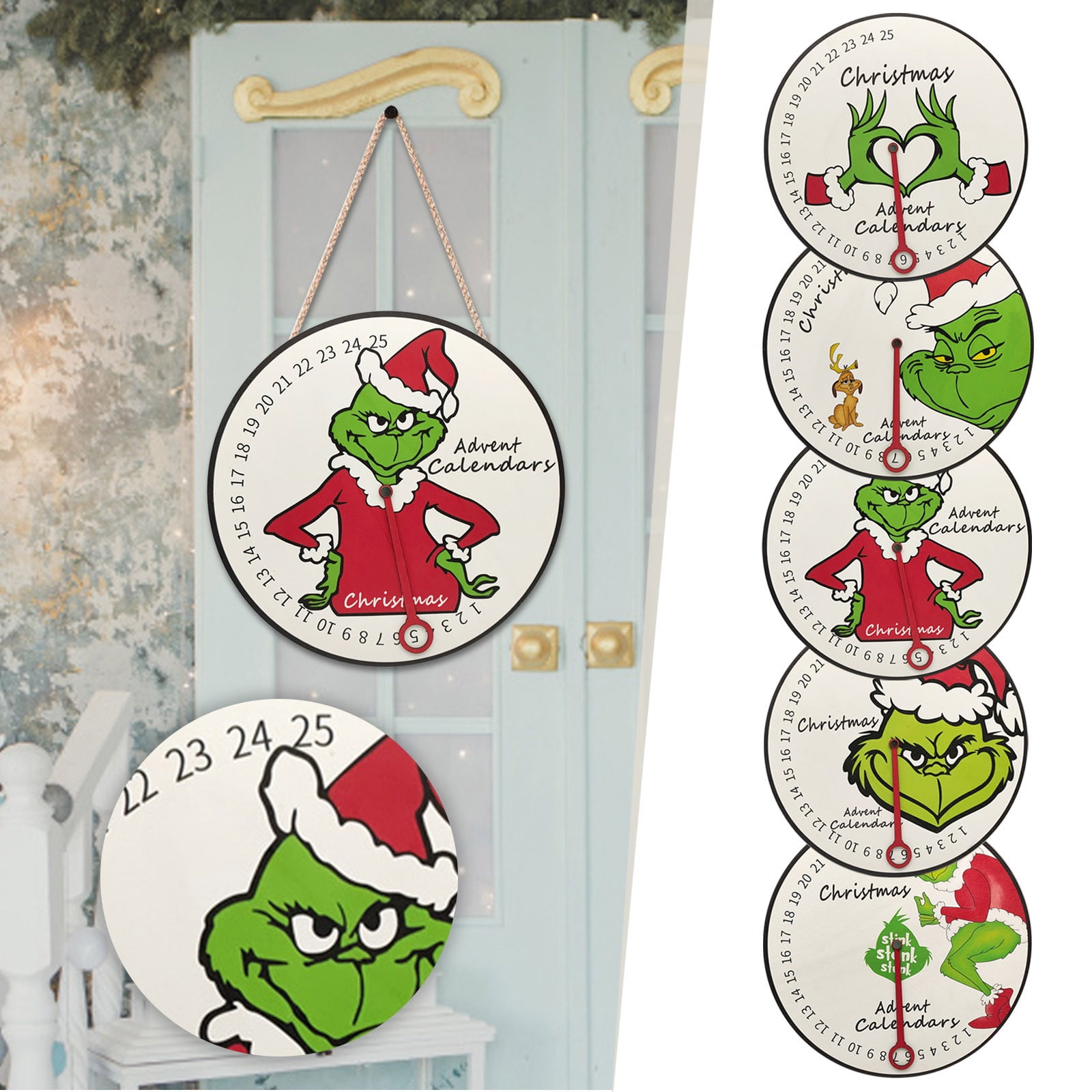 Cozyvia Christmas Grinch Countdown Calendar Ornament, Merry Grinchmas ...
