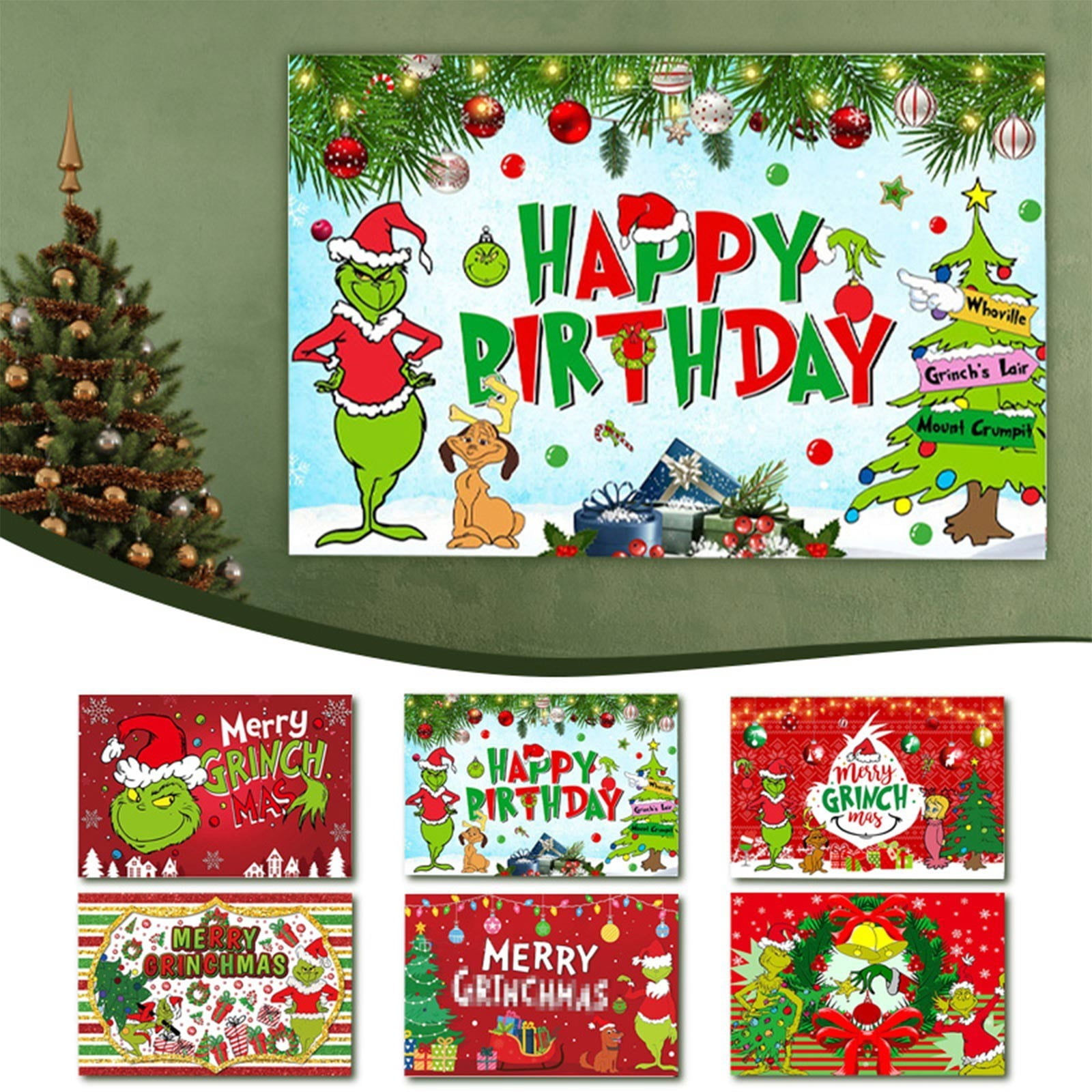 Cozyvia Christmas Grinch Decorations Merry Christmas Party Decorations ...