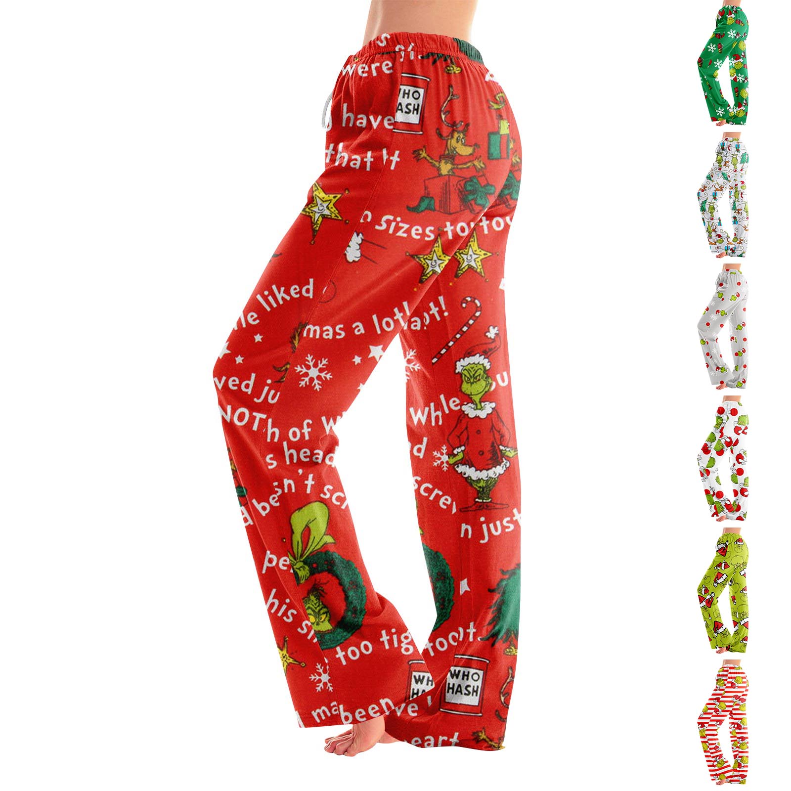 Cozyvia Christmas Pajama Pants for Women, Holiday Flannel Baggy Pajamas ...